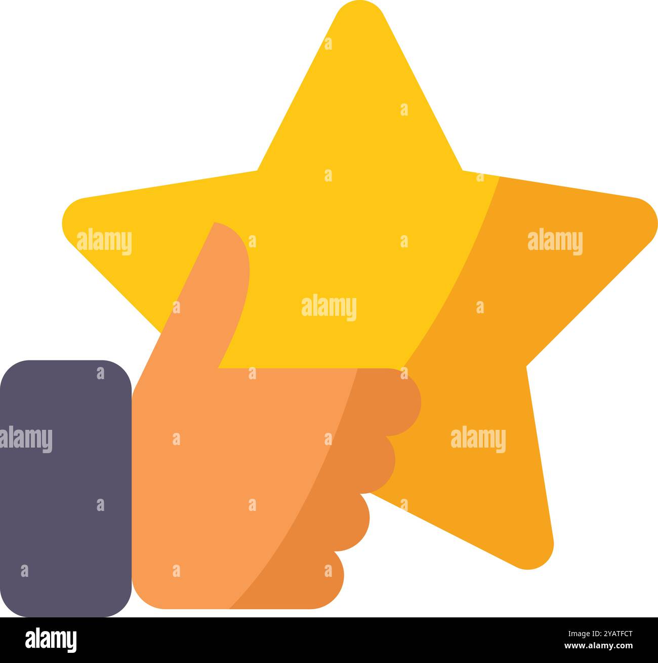 Hand giving a golden star as a sign of appreciation and positive ...