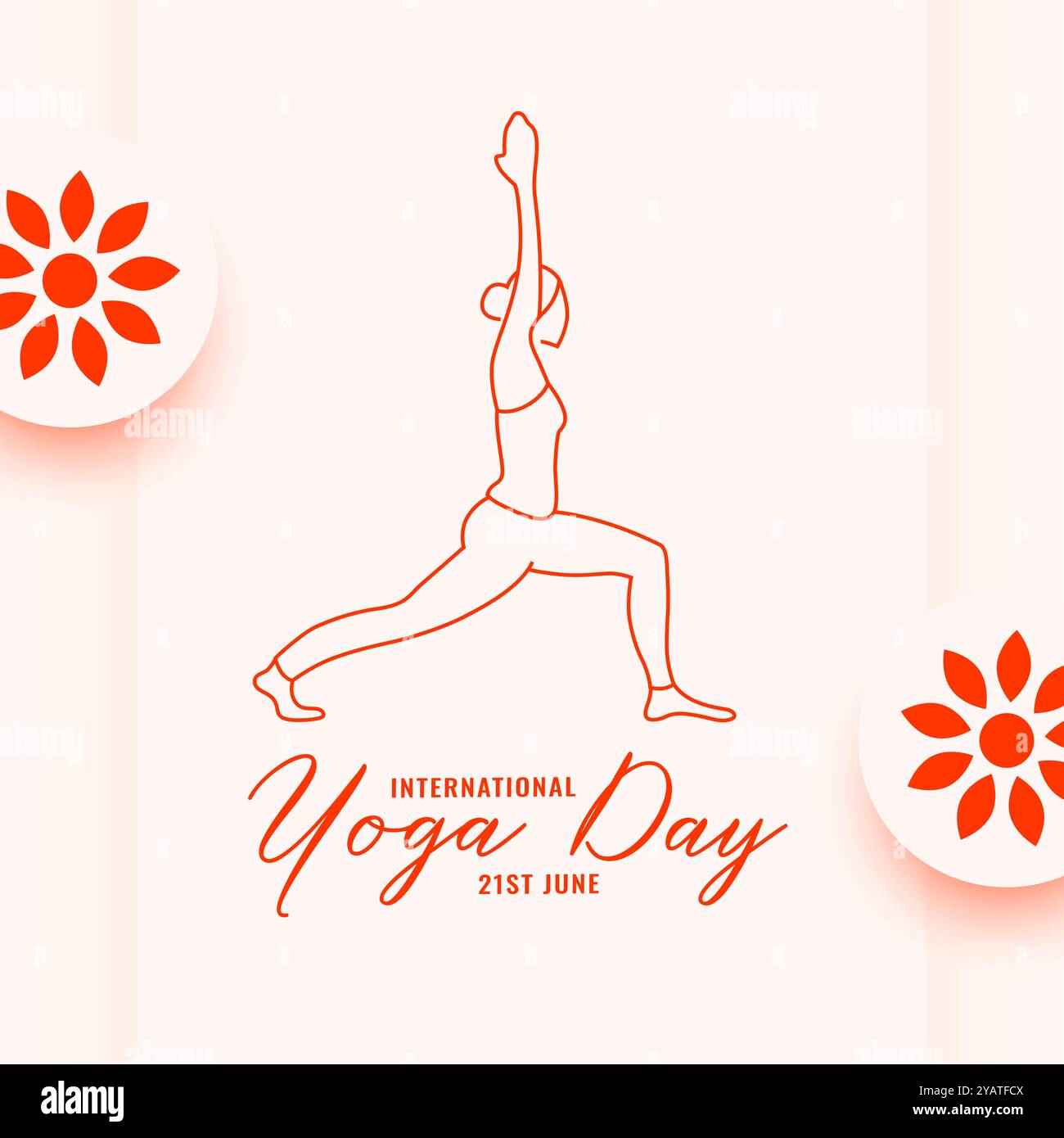 line style world yoga day event background for social media post vector ...