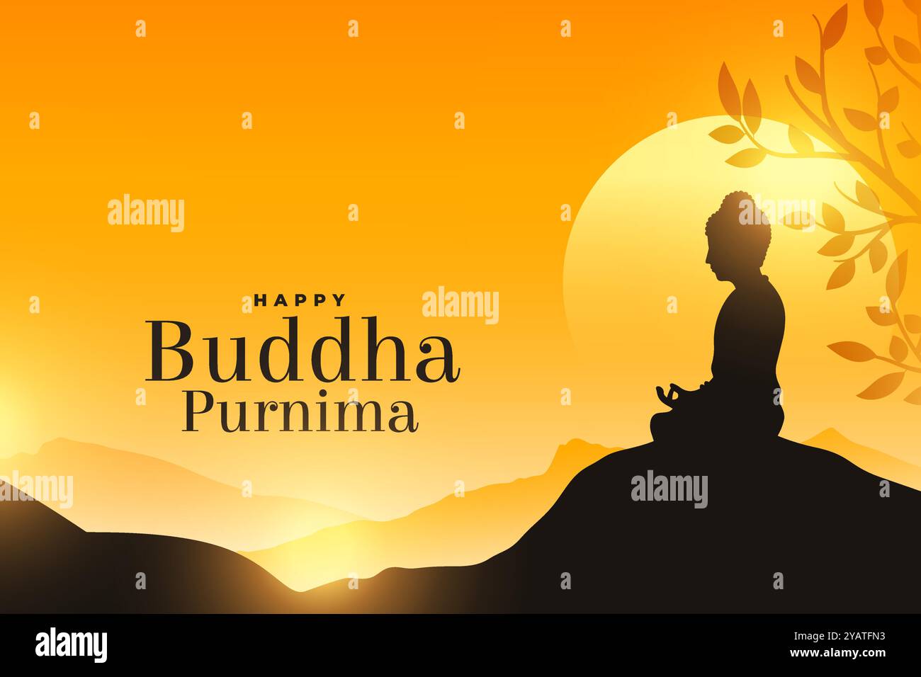 Buddhist monk bodhi tree Stock Vector Images - Alamy
