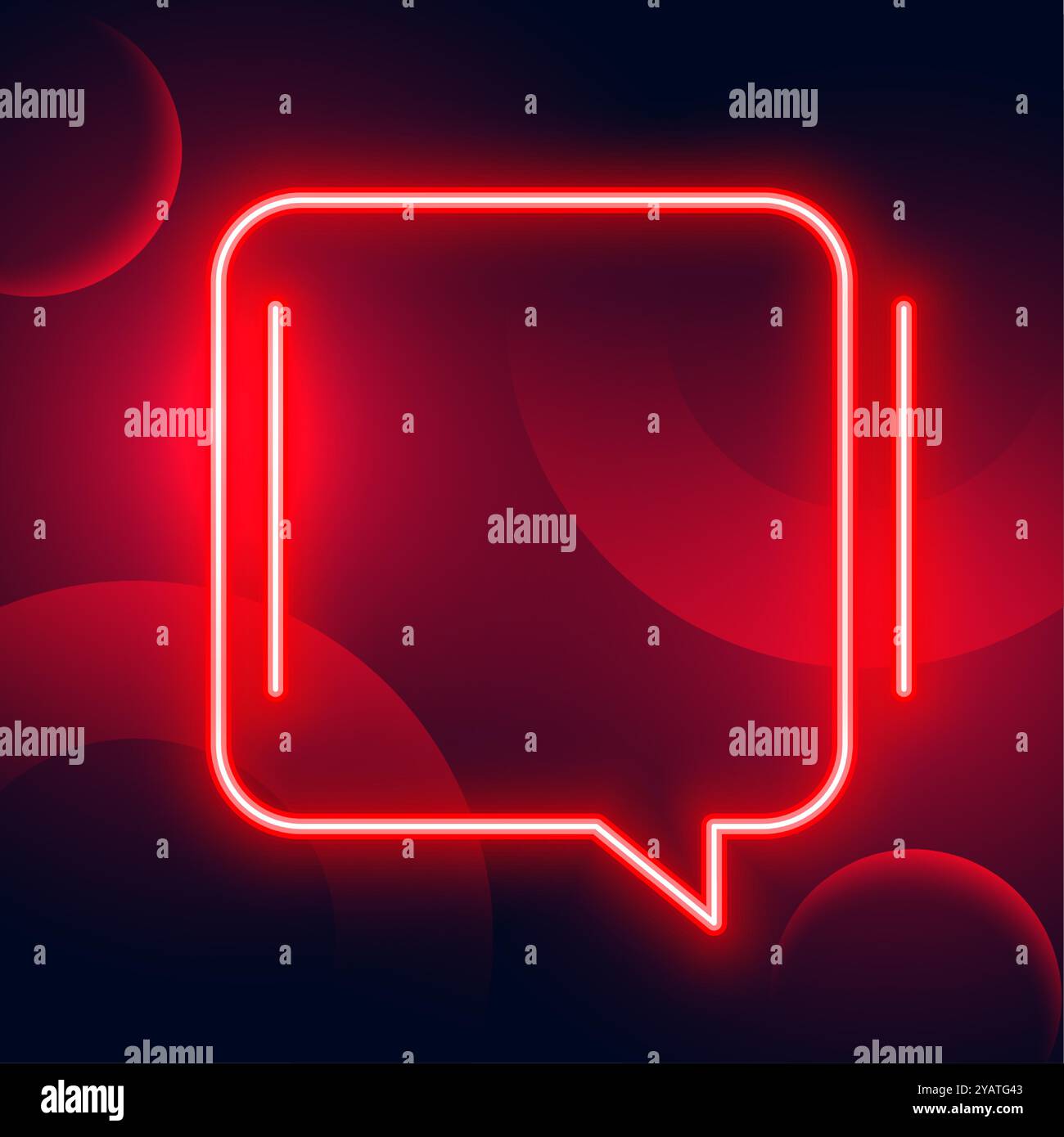 modern red neon chat box with blank space vector Stock Vector Image ...