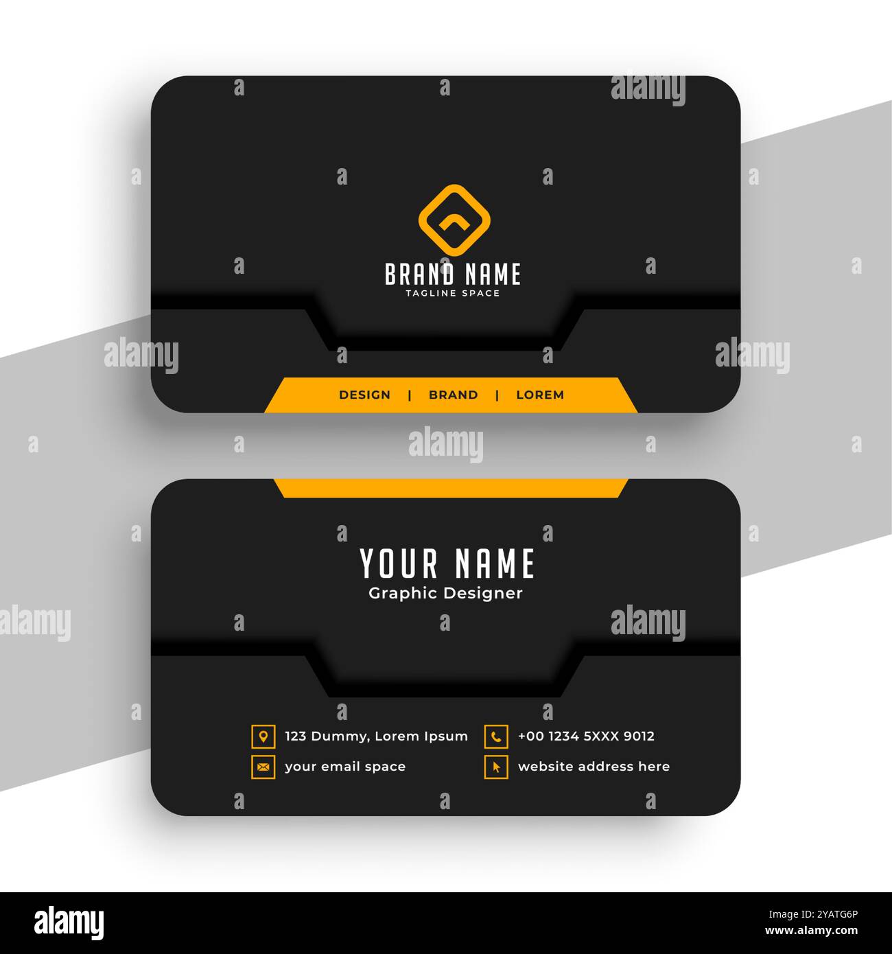 premium black business visiting card template for office info vector ...