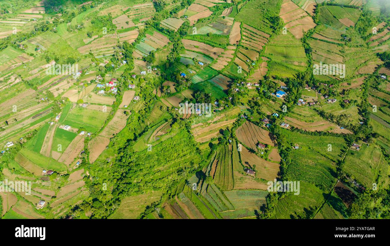 Aerial drone canlaon volcano farmland hi-res stock photography and ...