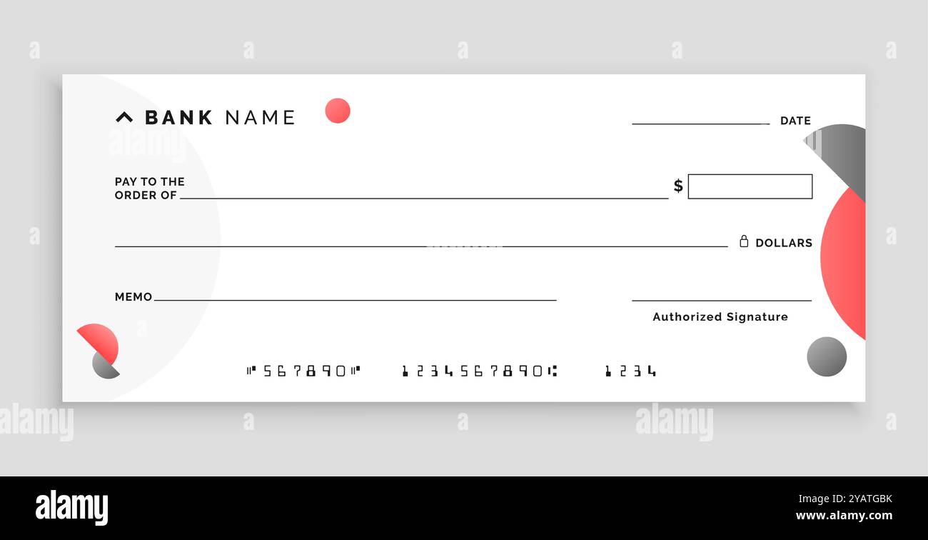 modern bank check voucher template a payment document vector Stock ...