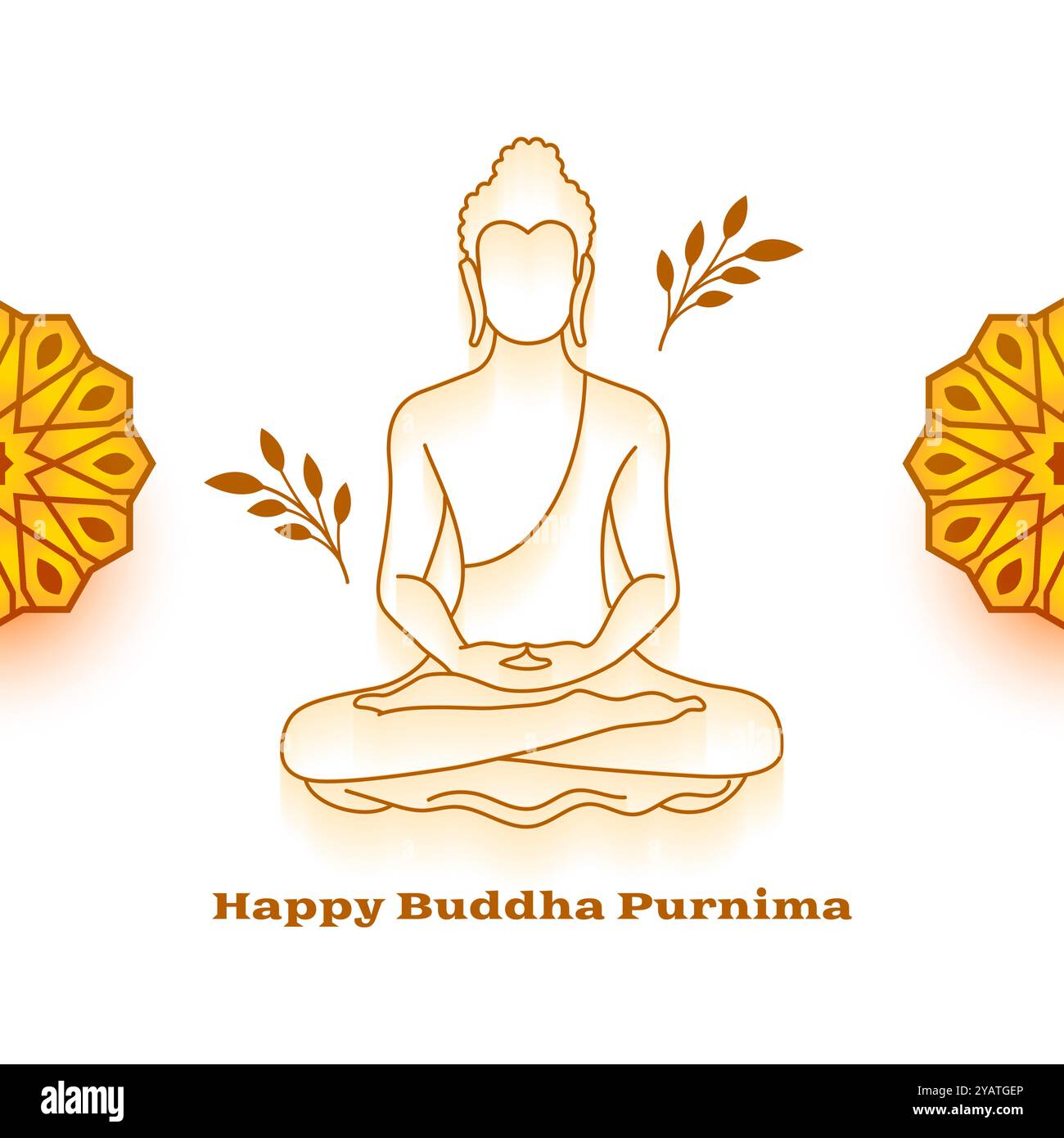 line art buddh purnima or vesak day celebration background vector Stock ...