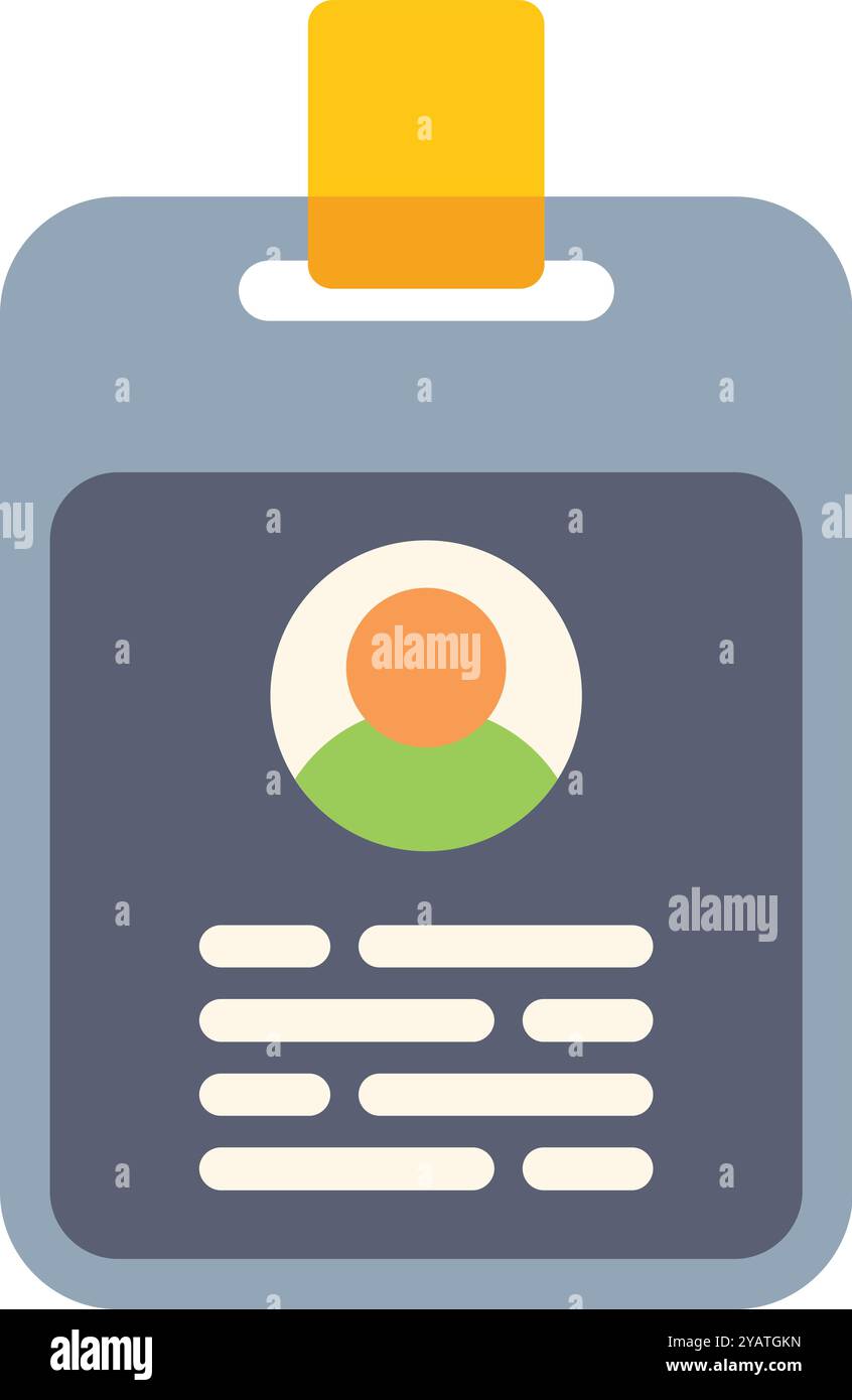 This flat design vector illustration shows a personal identification ...