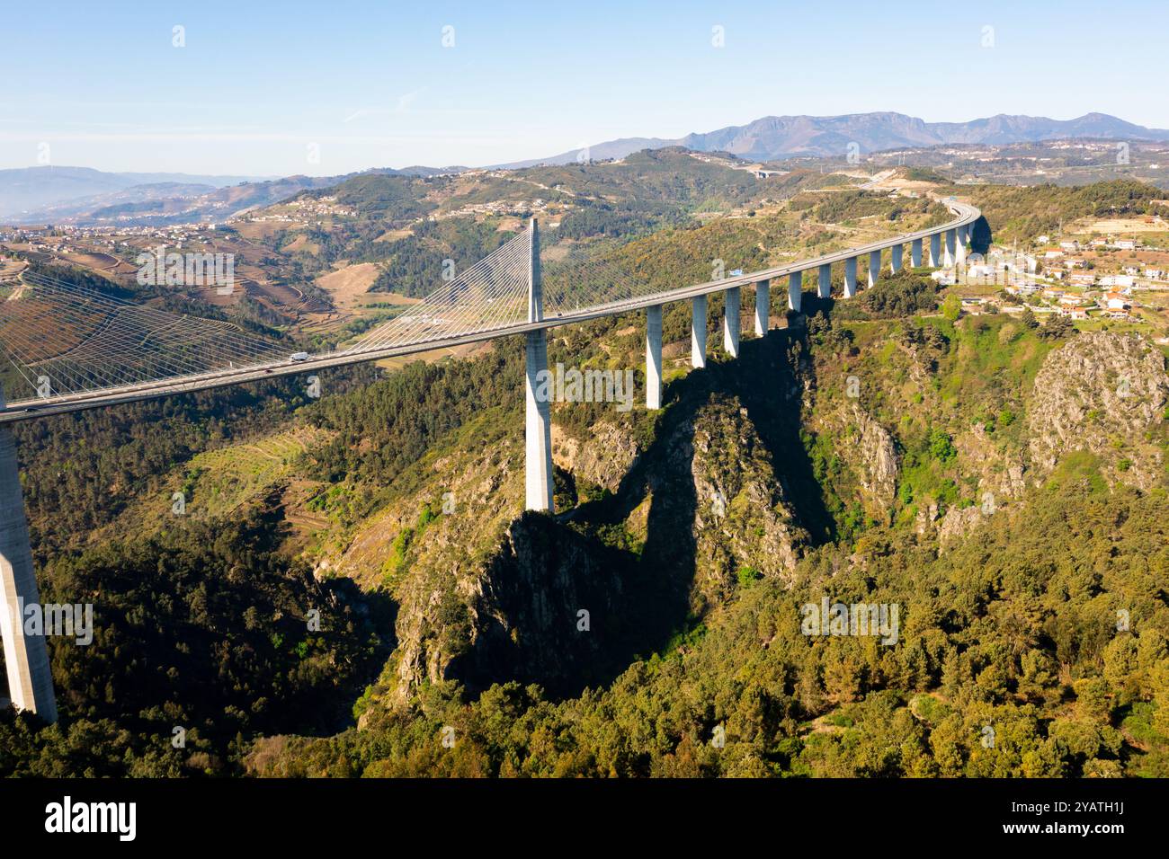Bird's eye view of Vila Real Bridge Stock Photo - Alamy