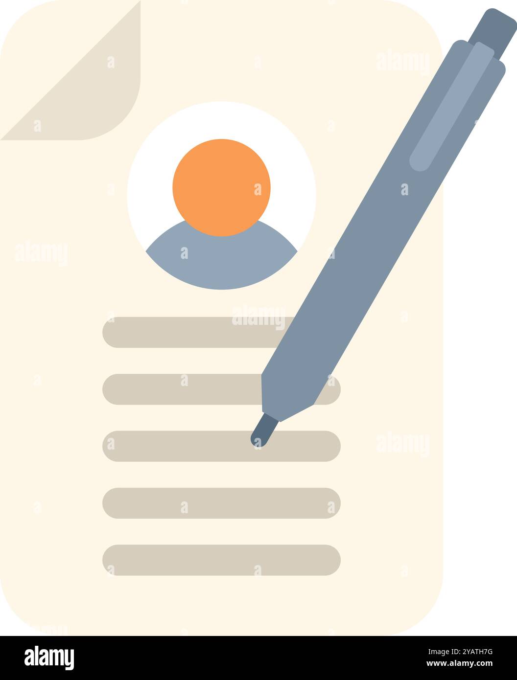 Pen is completing a resume with candidate personal information and work ...