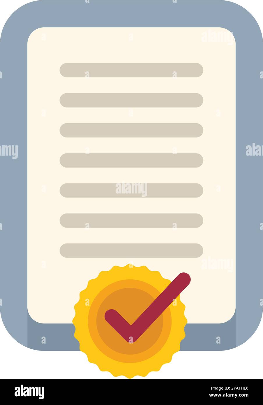 Document is being validated by a golden approval stamp with a check mark Stock Vector Image ...