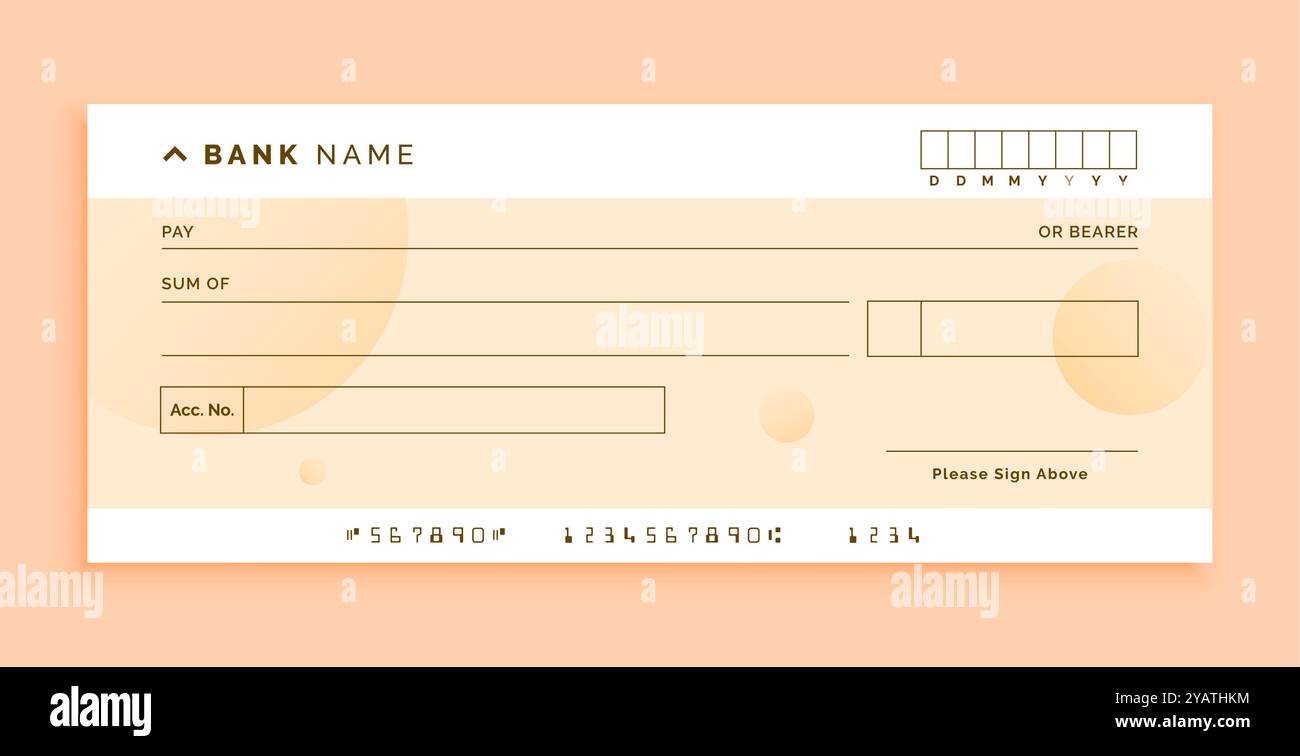 classic blank bank cheque, check voucher template vector Stock Vector ...