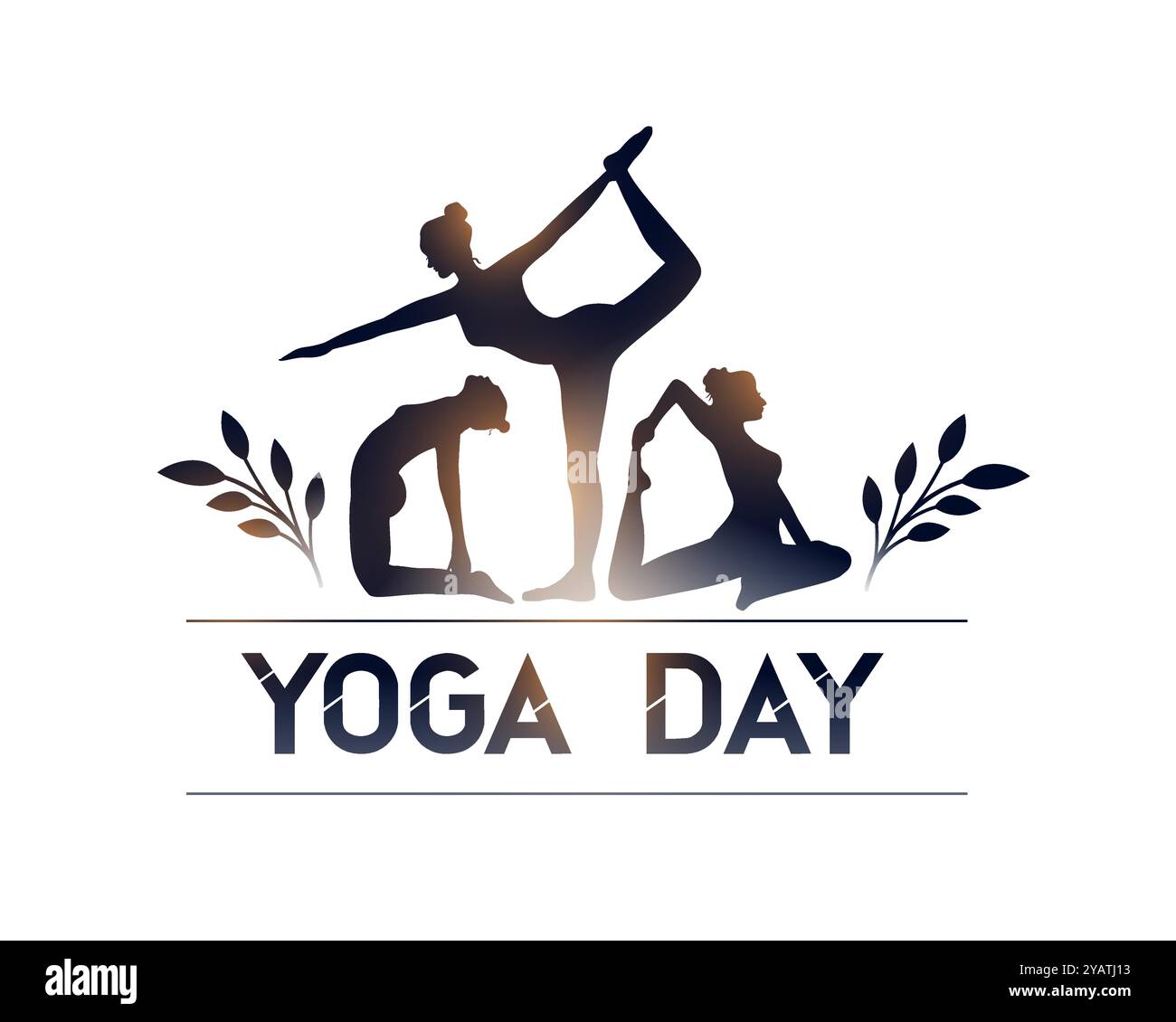 global yoga day celebration background woman in different asana with ...