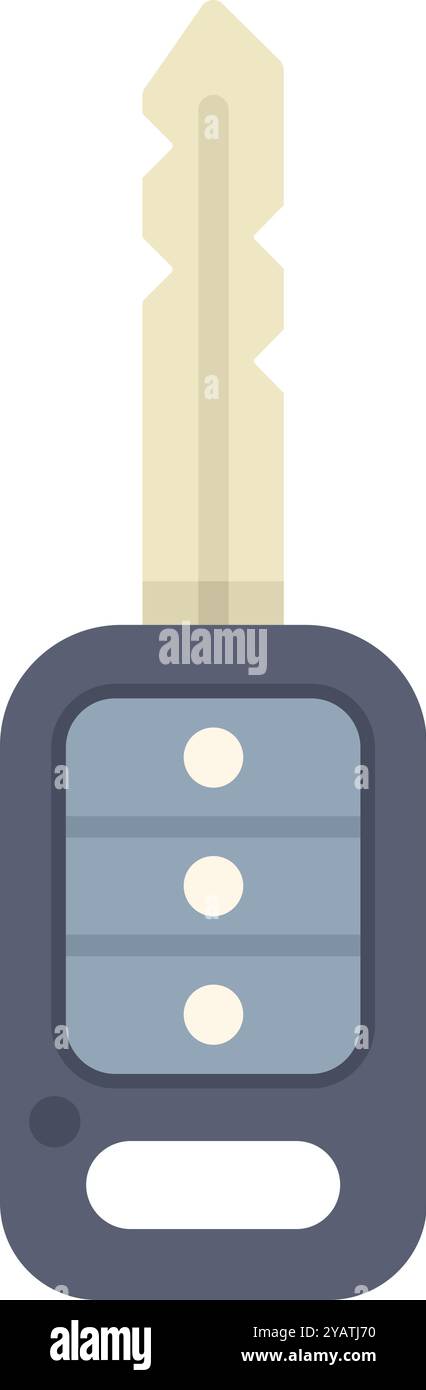 This vector illustration features a sleek and modern car key fob ...