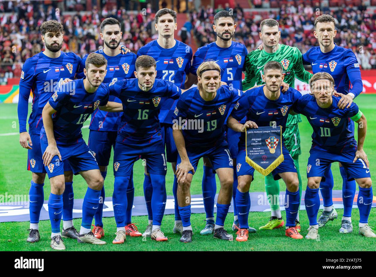 Warsaw, Poland, 15/10/2024, Team of Croatia pose for a group photo ...