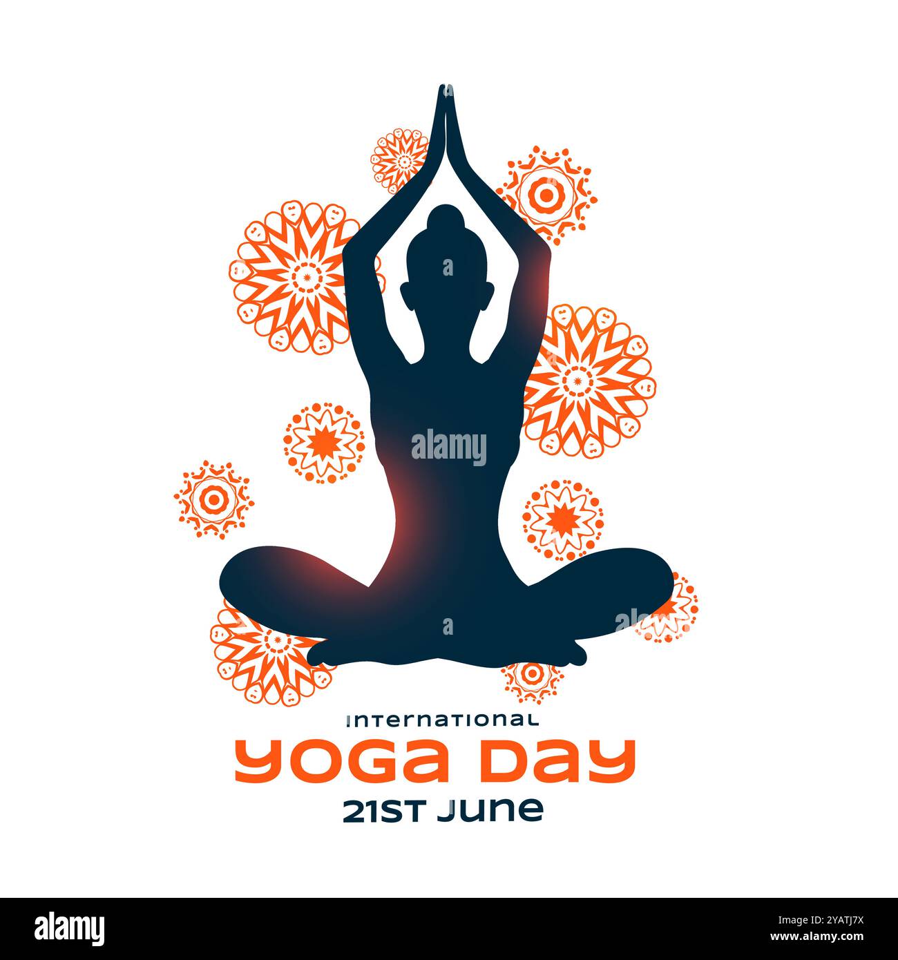world yoga day 21st june white poster for peace and relaxation vector ...
