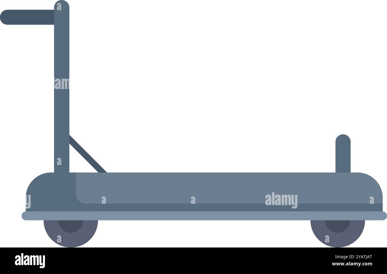 Airport trolley being used to carry passenger luggage side view ...