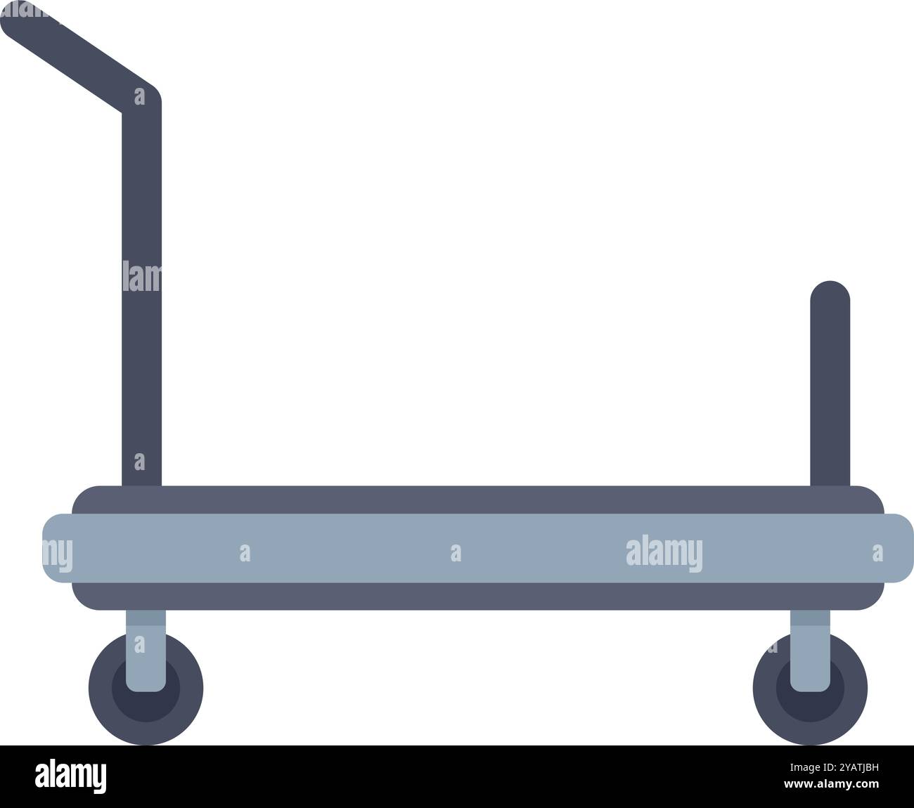 Simple icon of an empty platform trolley with handle for internal ...