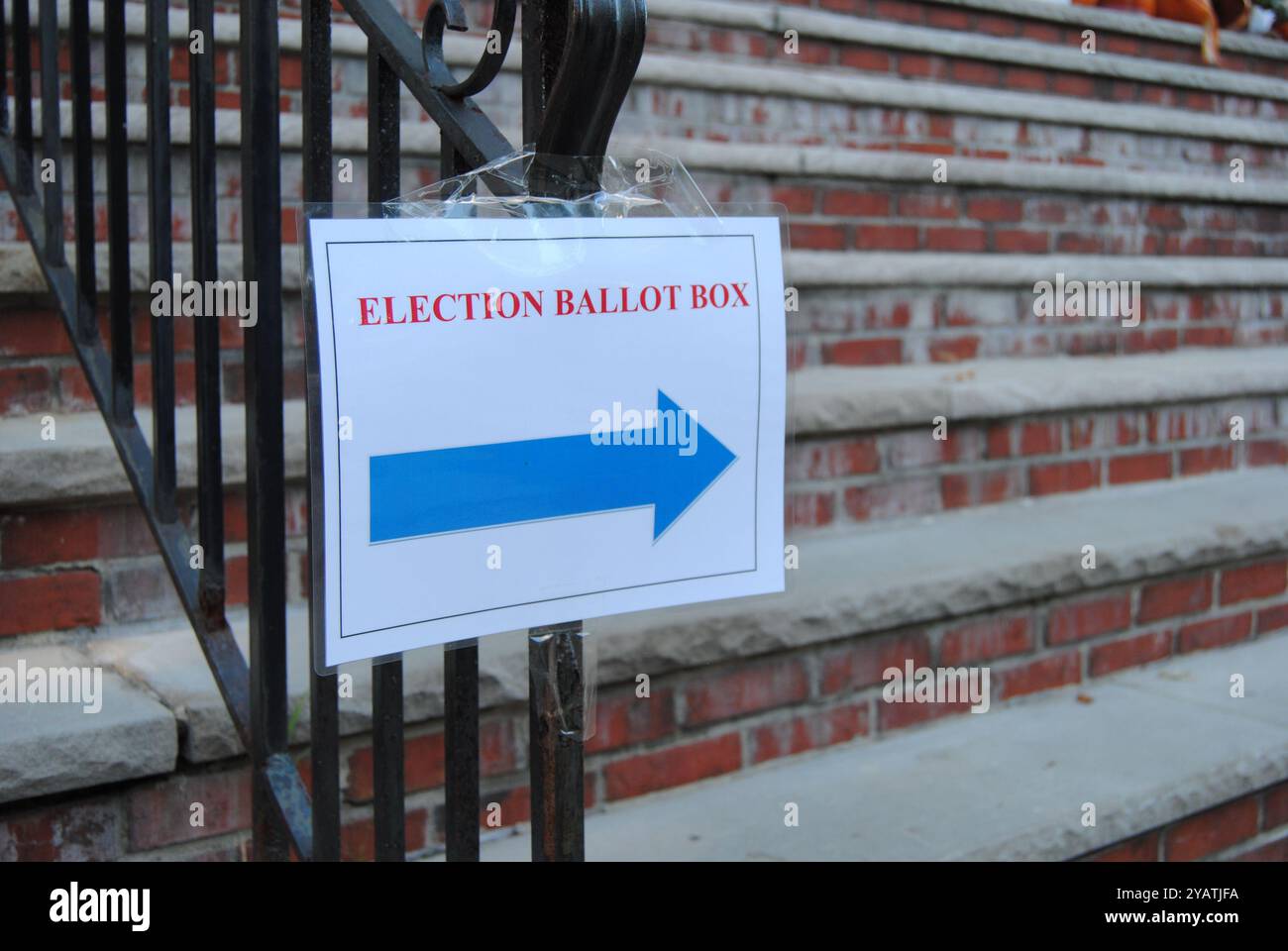 Rutherford, New Jersey, USA - October 15 2024: Election Ballot Box sign ...
