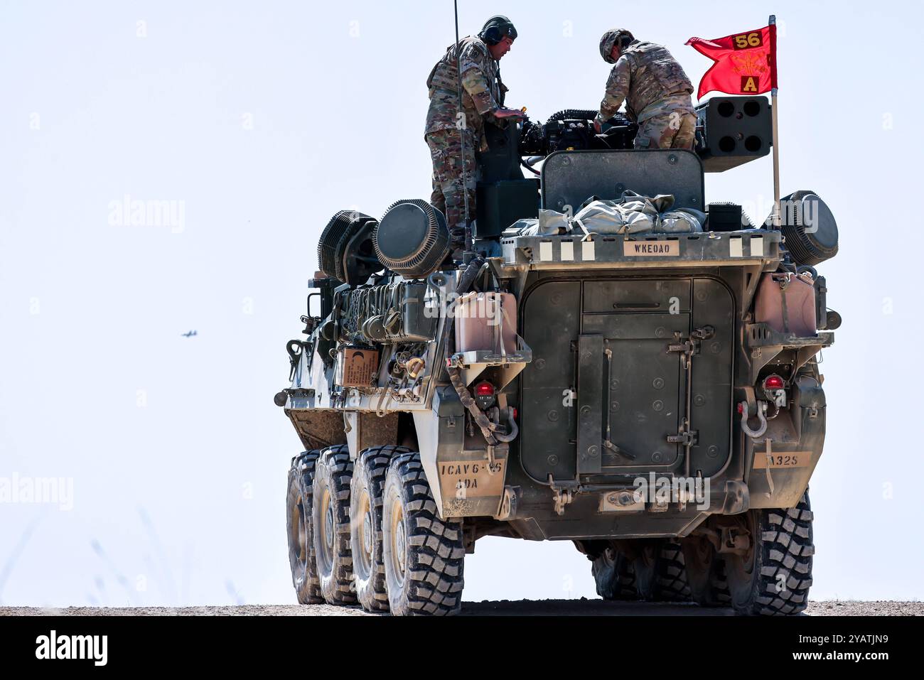 A U.S. Army Stryker gunnery crew assigned to Alpha Battery, 6th ...