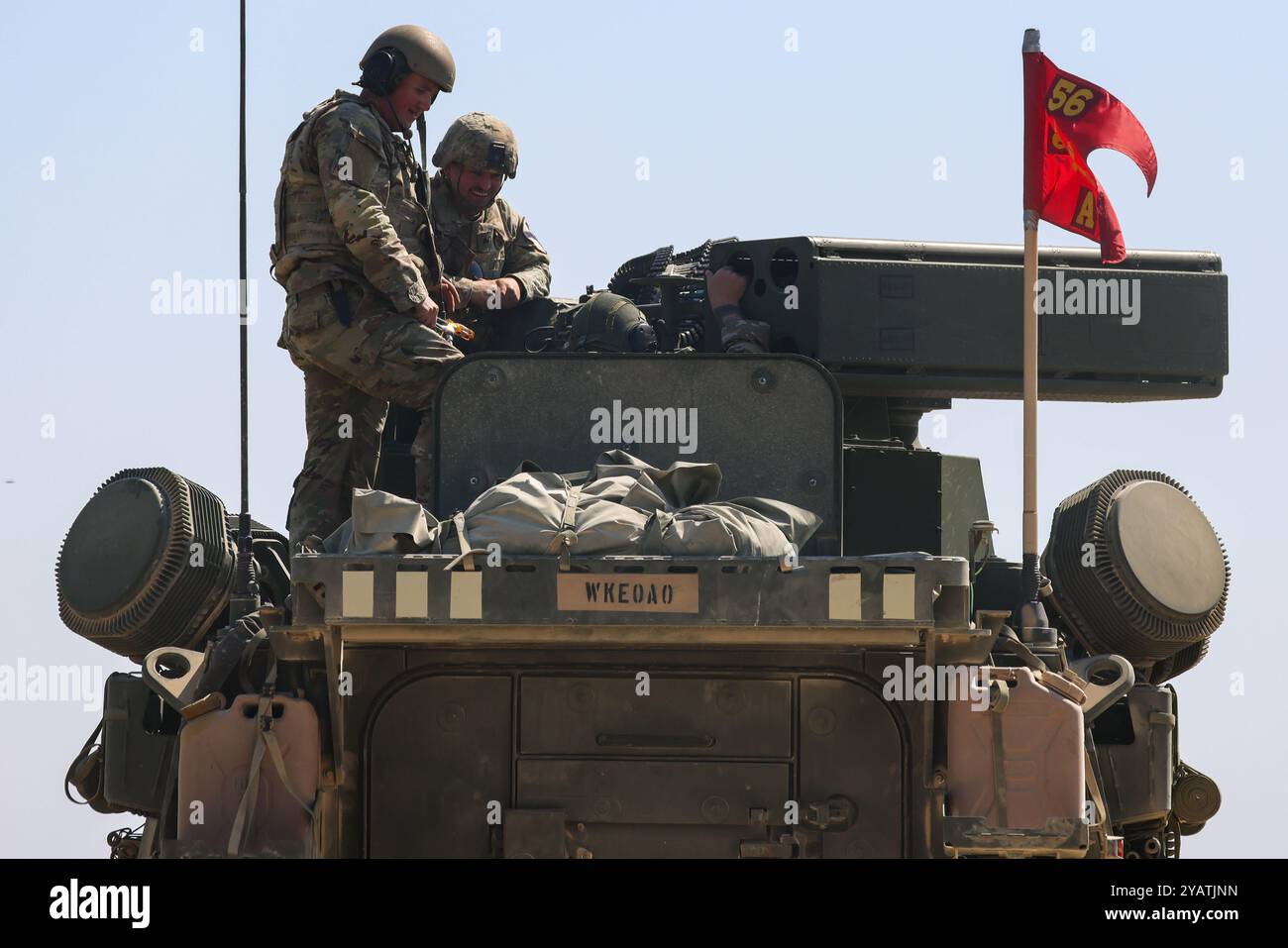 A U.S. Army Stryker gunnery crew assigned to Alpha Battery, 6th ...