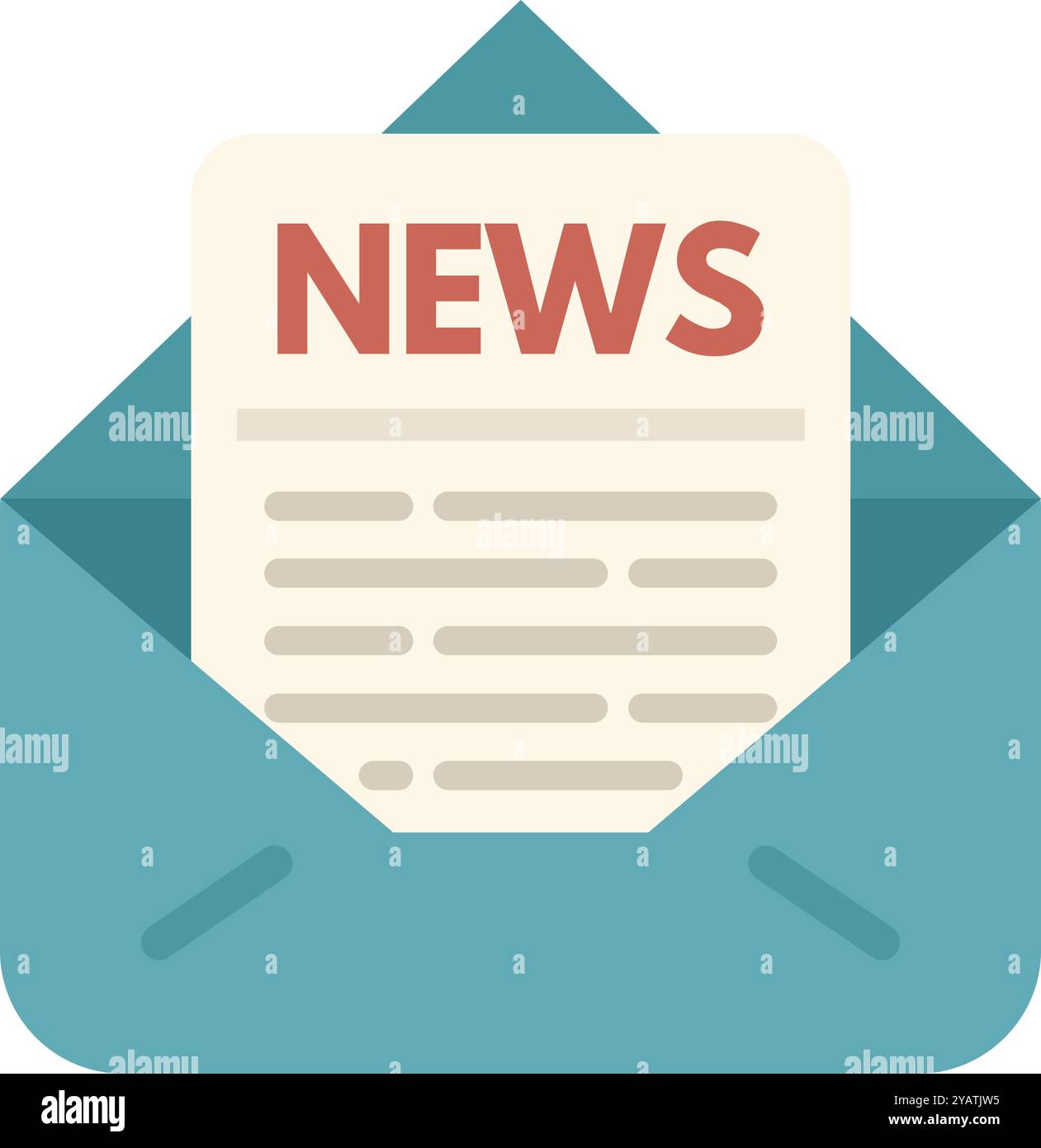 Open envelope revealing a newsletter symbolizing communication and ...