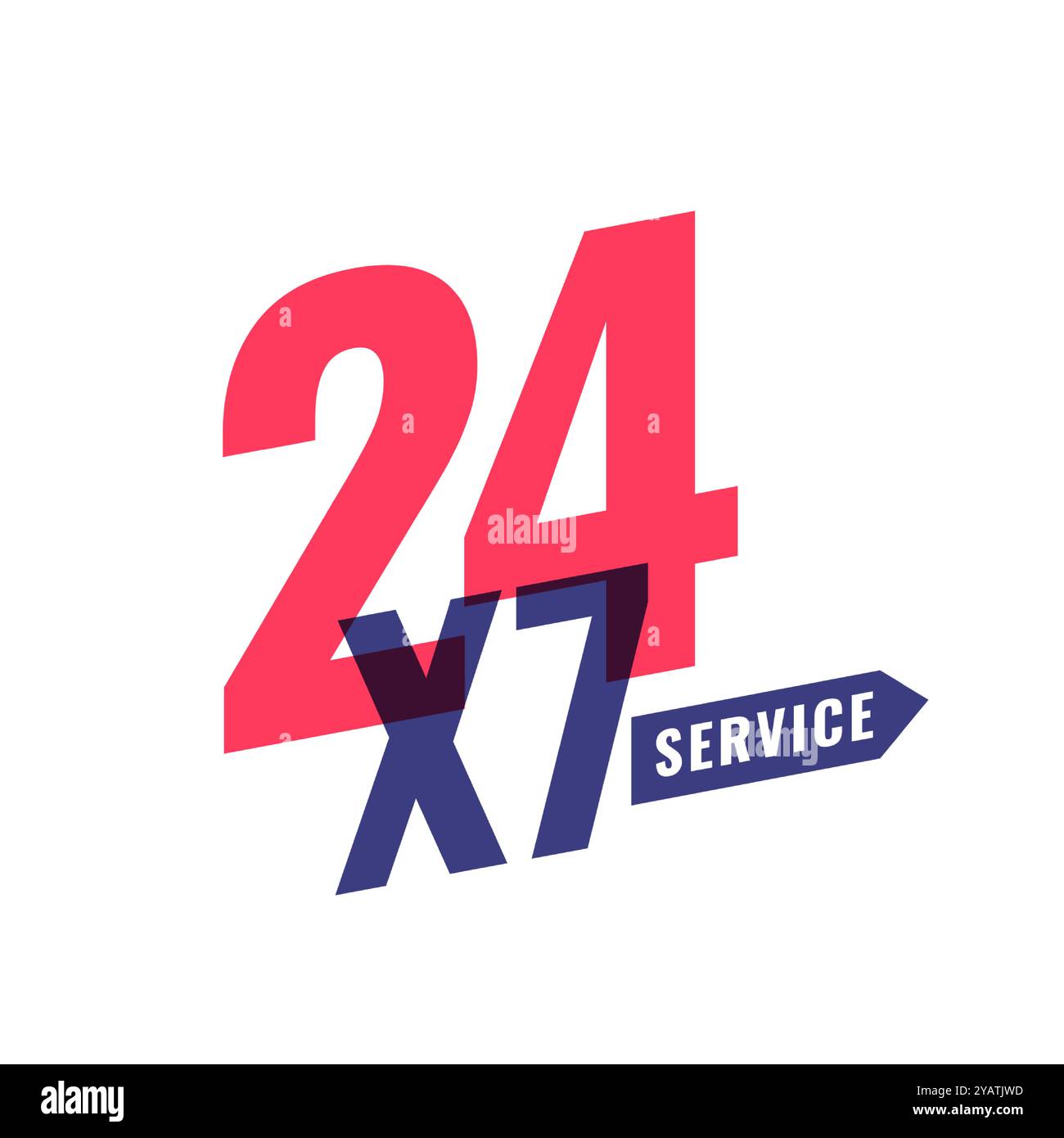 24 hours and 7 days always open service assistant poster vector Stock ...