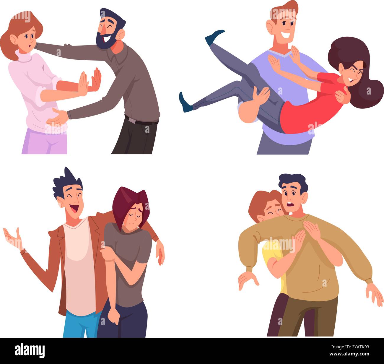 Hugs. Unwanted negative emotions people stressed connection awkward ...