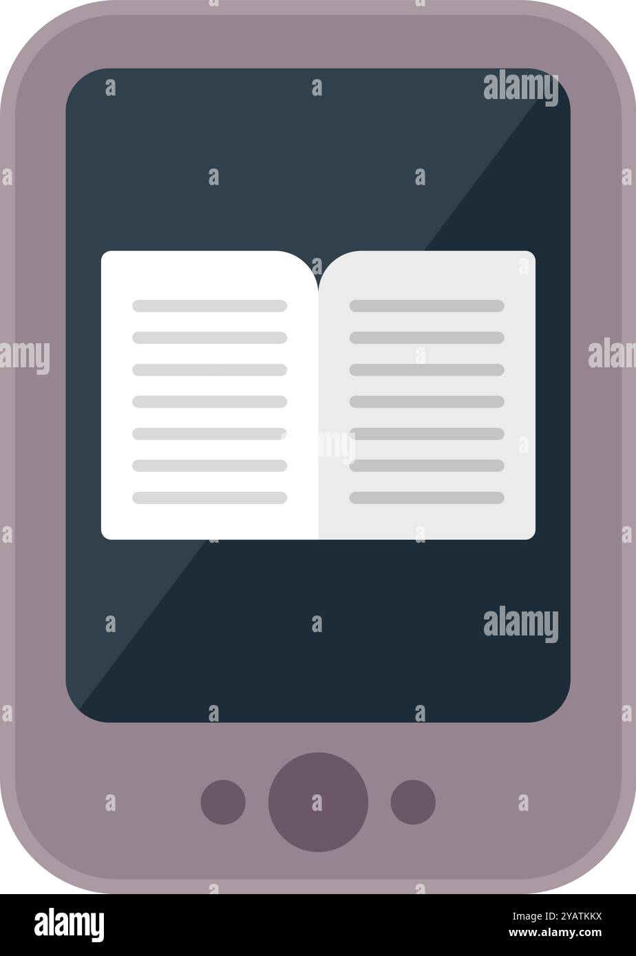 Smartphone with an open book displayed on its screen, representing the ...
