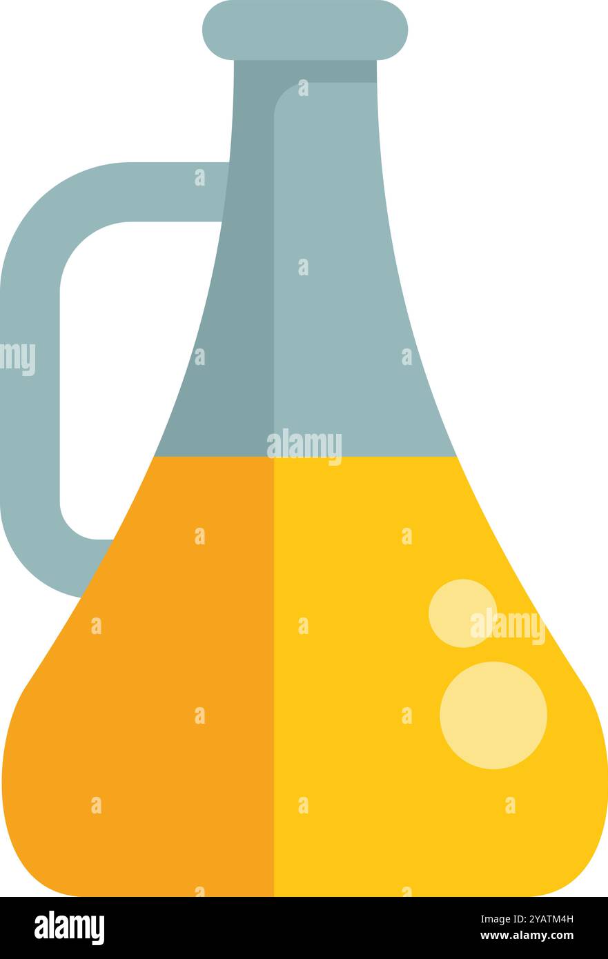 Chemistry flask containing a bubbling yellow liquid, likely depicting a ...