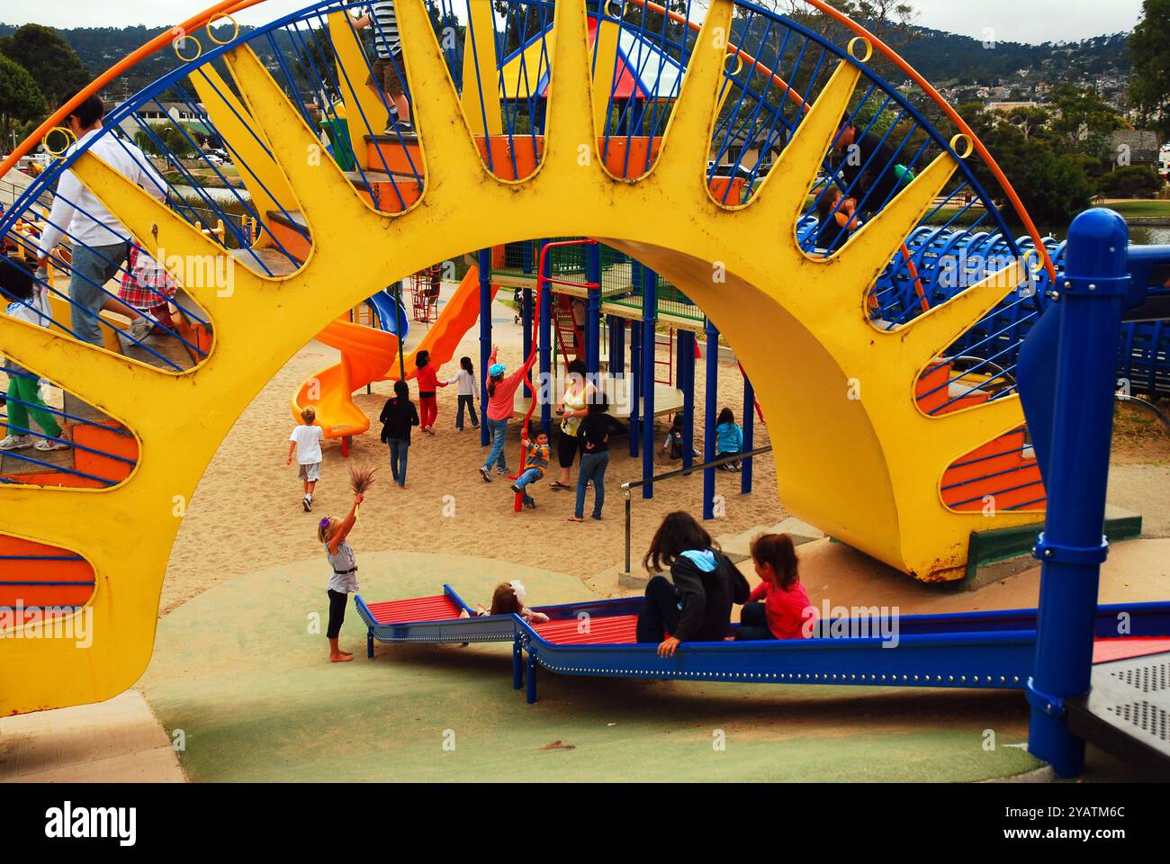 Kids take to a slide at the Dennis the Menace playground, designed by ... Kids take to a slide at the Dennis the Menace playground, designed by ...
