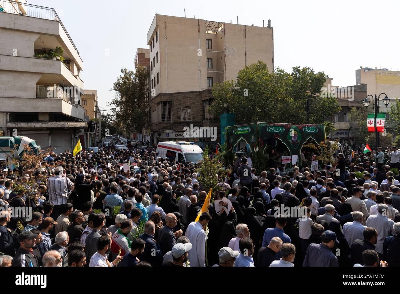A truck carries the coffin of the late Iranian Revolutionary Guard Gen ...
