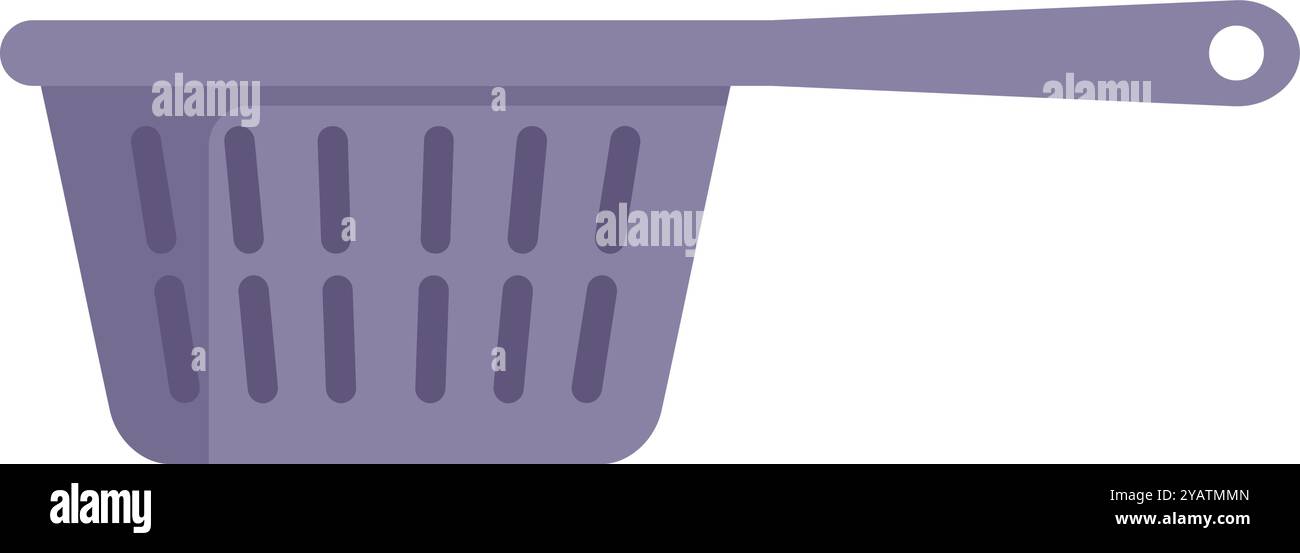 Purple empty metal basket for deep fryer, frying food with oil isolated ...