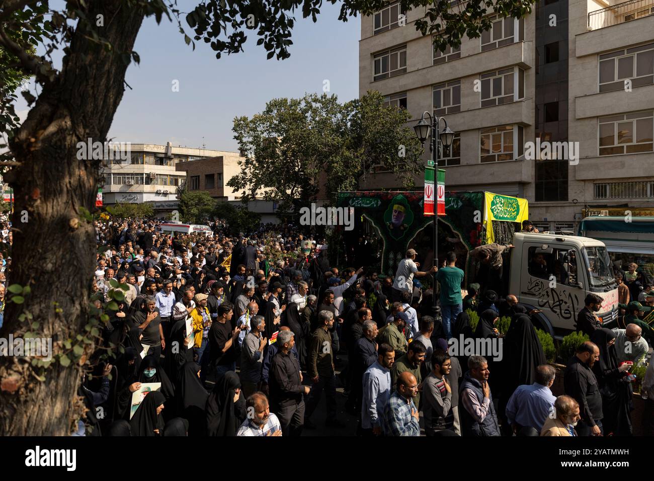 A truck carries the coffin of the late Iranian Revolutionary Guard Gen ...