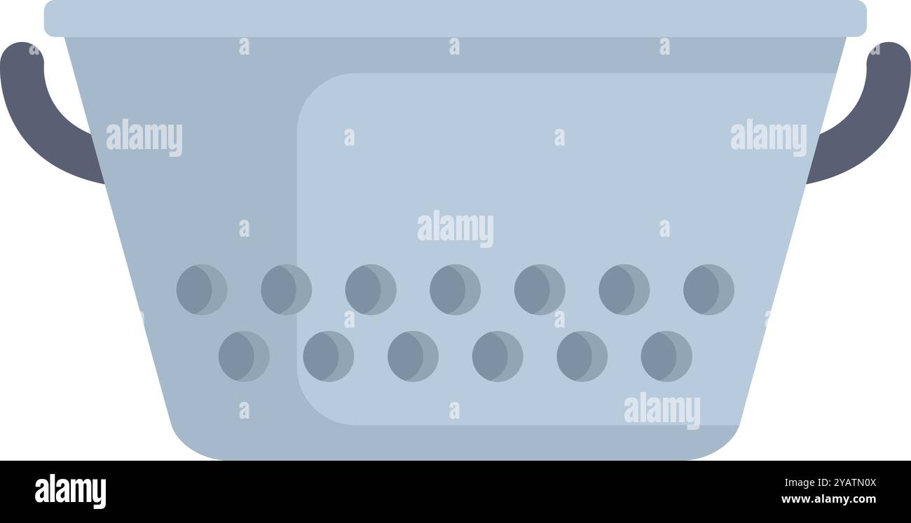Illustration of a metal colander draining excess water after washing ...