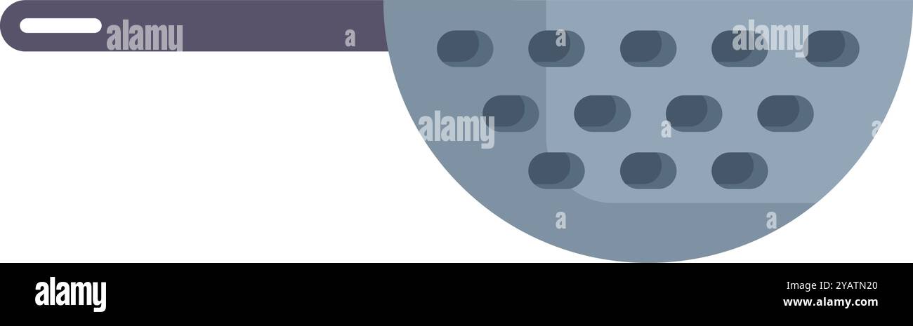 This vector illustration features a simple kitchen colander, perfect ...