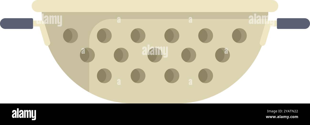 Kitchen colander draining water from food icon in flat style isolated ...