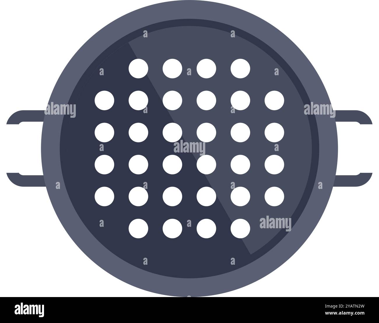 Round sieve with metal mesh for cooking is lying on white background ...