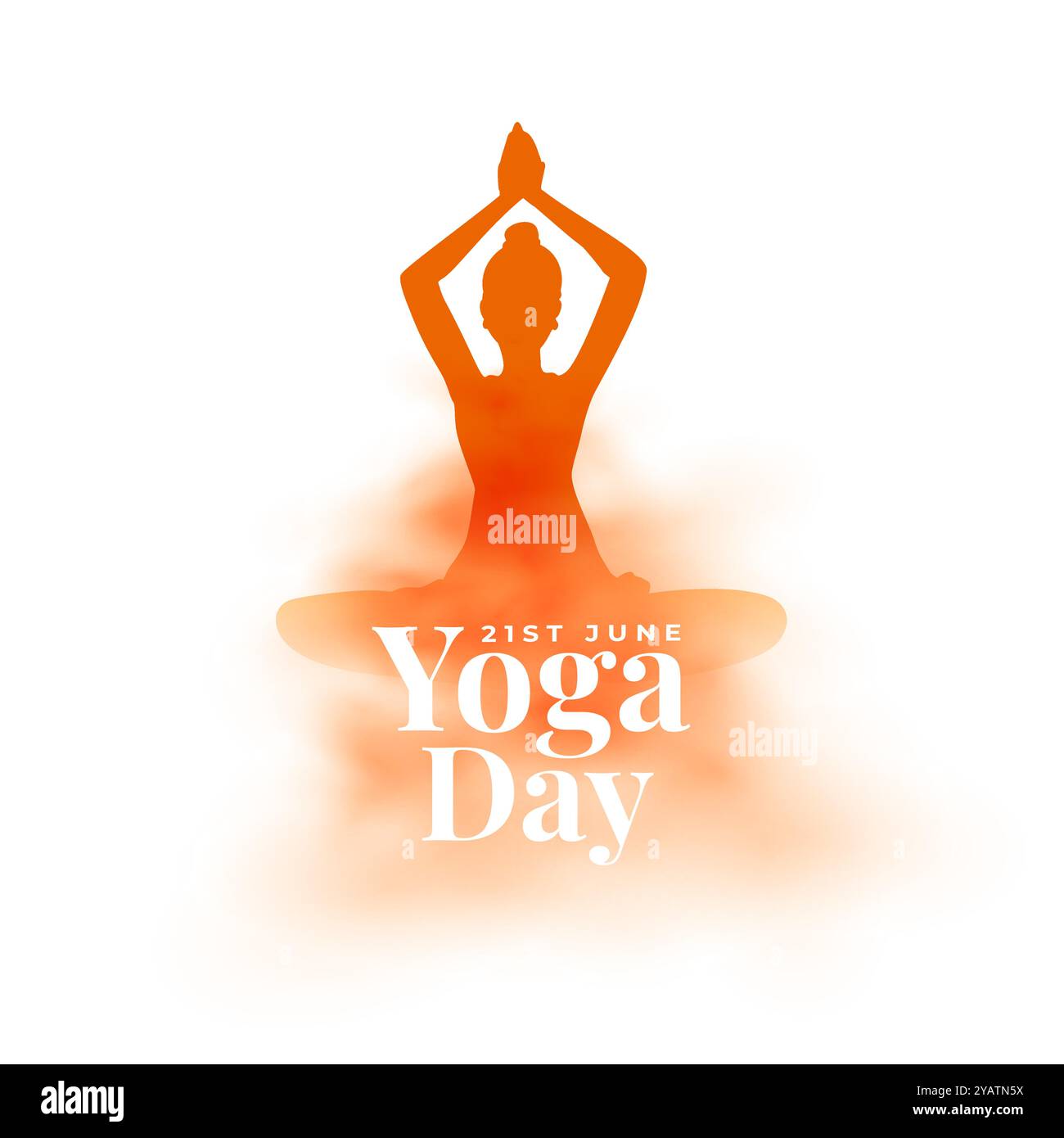 creative yoga day white poster, woman in yoga body posture vector Stock ...