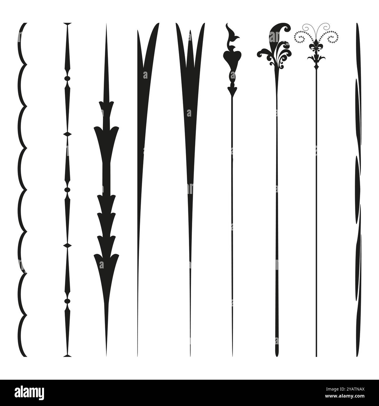 Decorative border shapes. Ornamental vector lines. Elegant divider ...