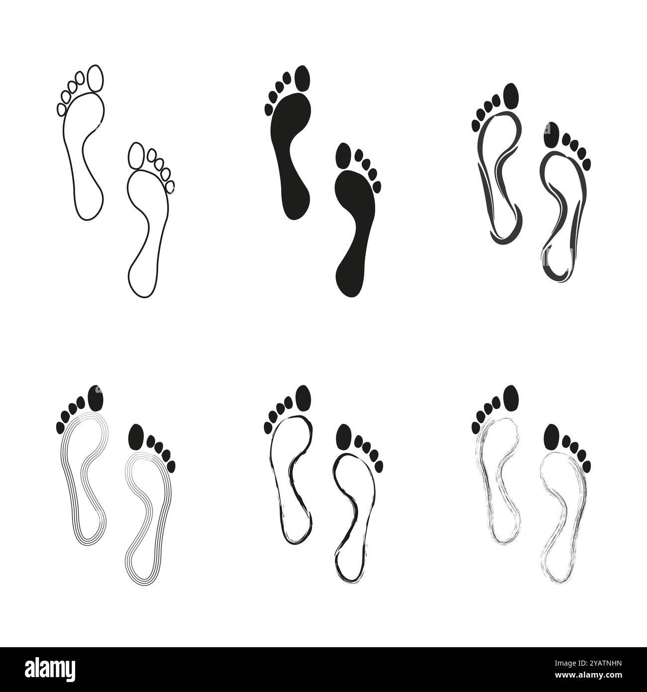 Footprints vector icon. Walking steps illustration. Black and white ...