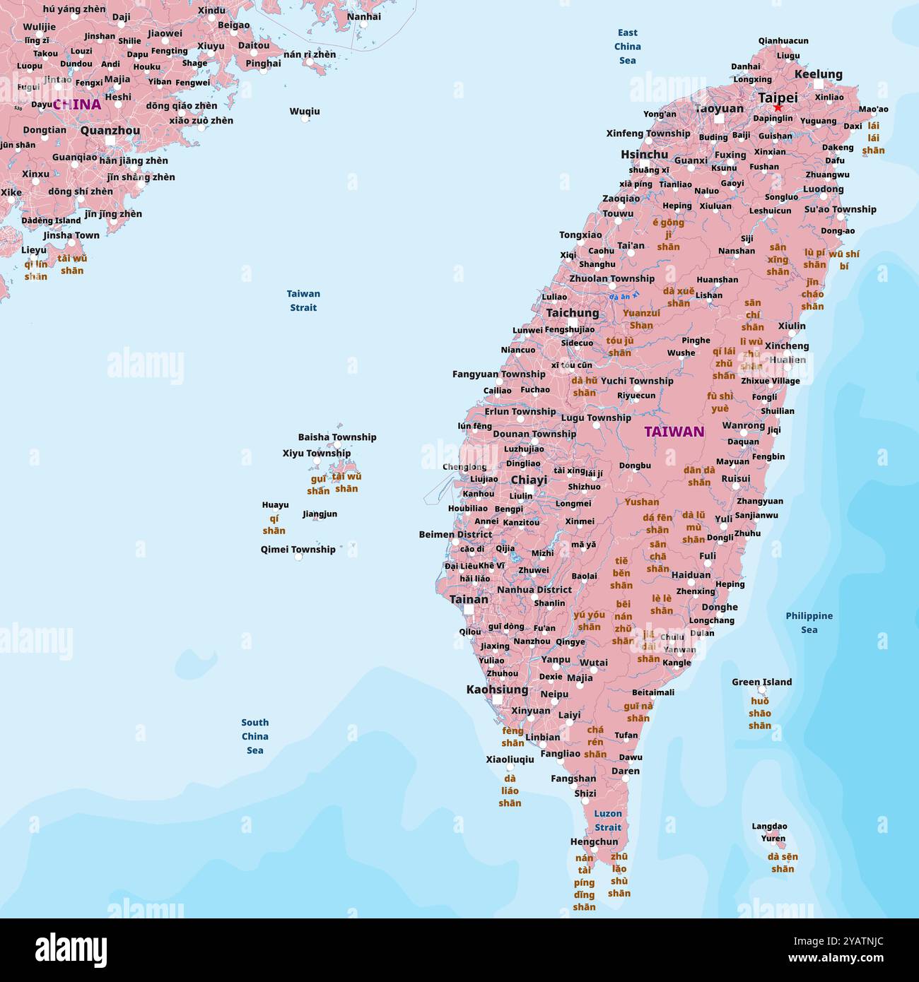 Simple political map of Taiwan Stock Vector Image & Art - Alamy
