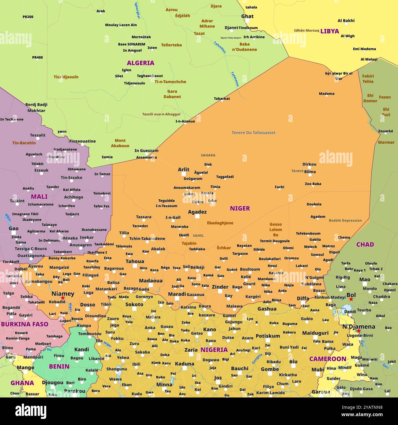 Simple political map of Niger Stock Vector Image & Art - Alamy
