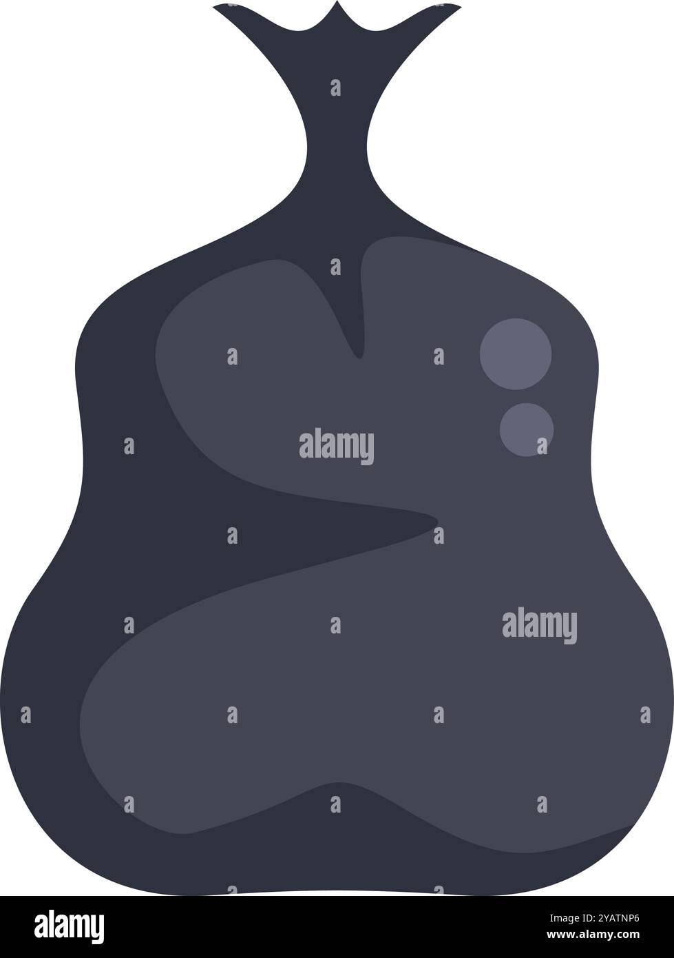 Full black garbage bag is standing upright and ready for disposal Stock ...