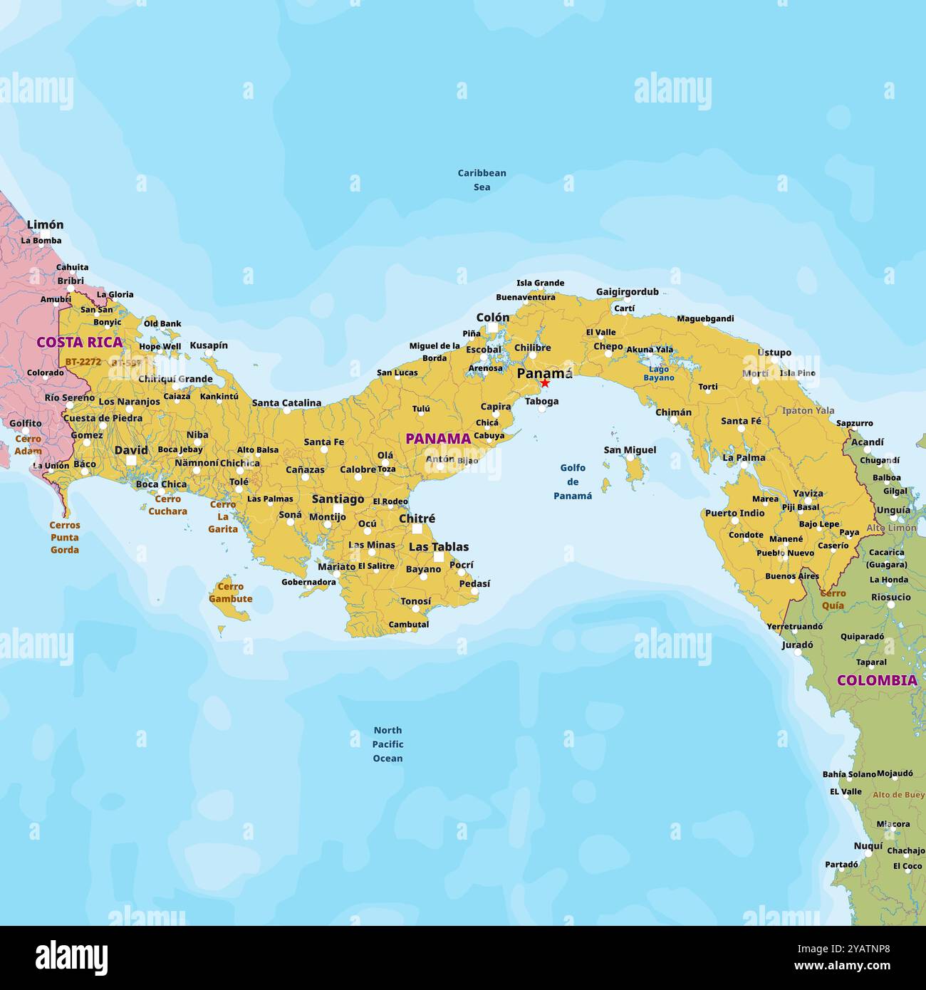 Panama political map administrative Stock Vector Images - Alamy