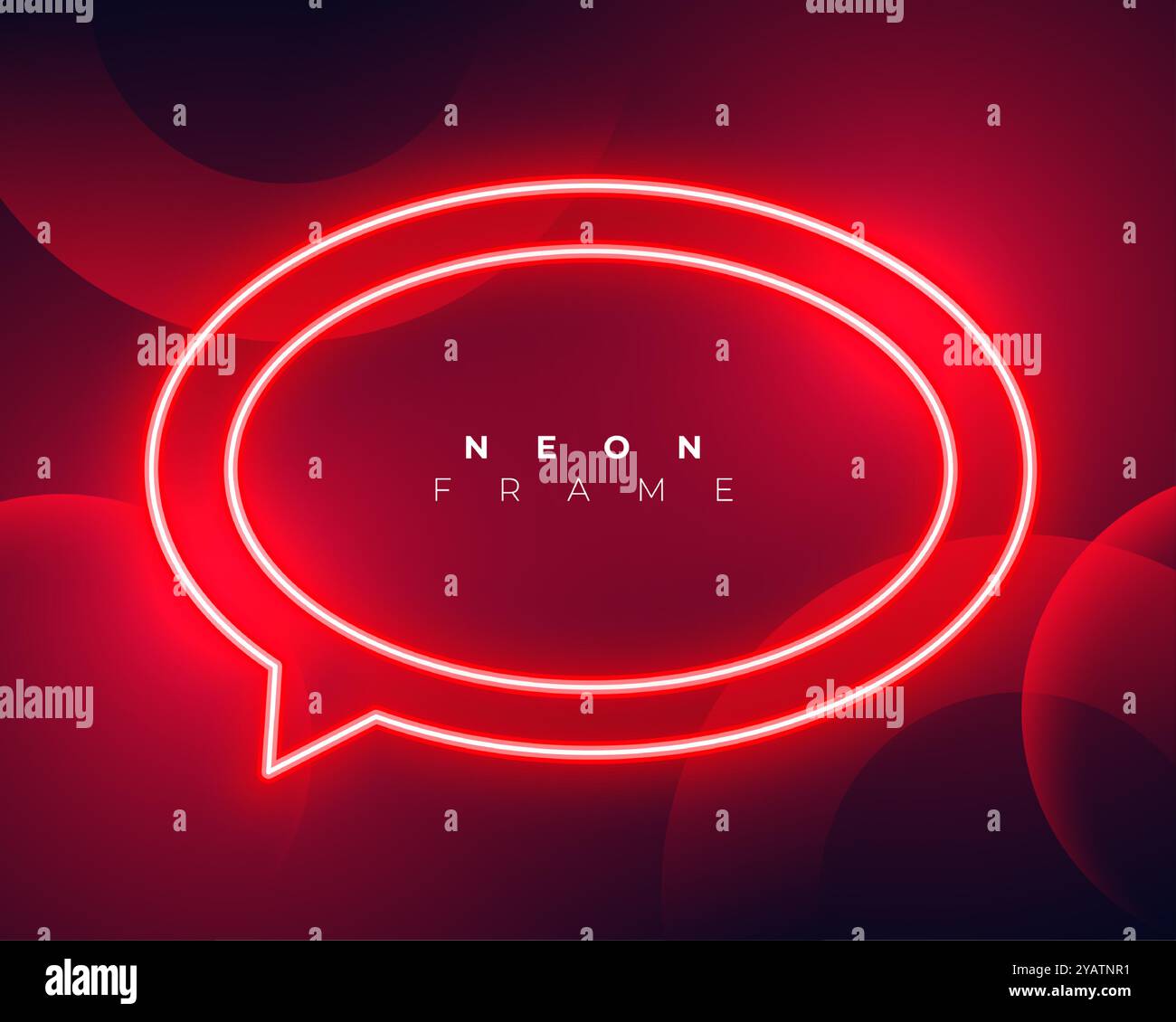 glowing red neon chat bubble background with empty space vector Stock ...