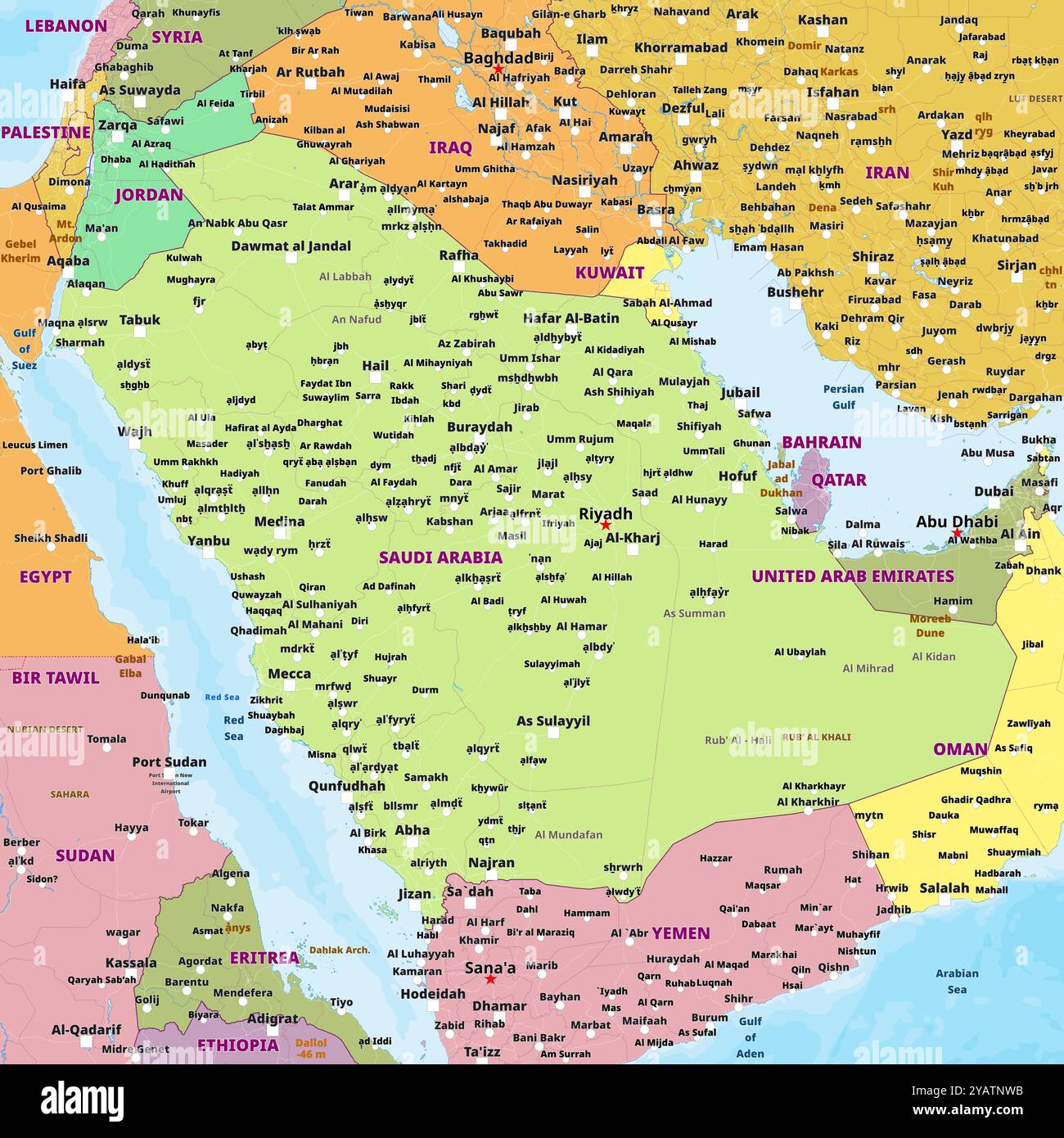 Simple political map of Saudi Arabia Stock Vector Image & Art - Alamy