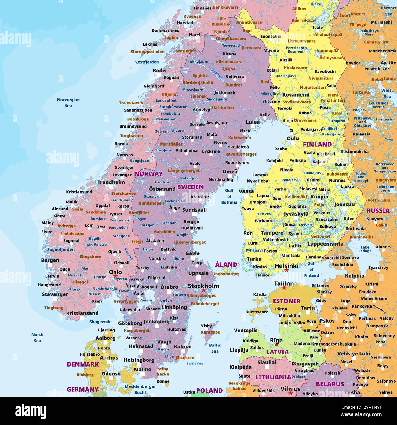Simple political map sweden hi-res stock photography and images - Alamy