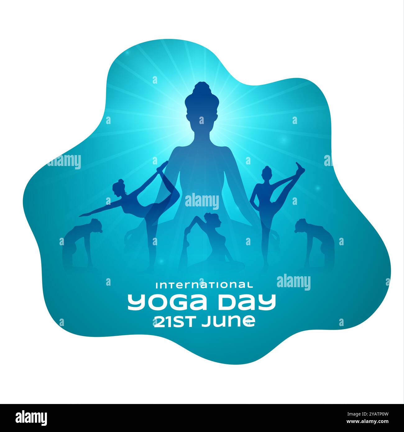 21st june world yoga day; group of woman in different yoga asana vector ...