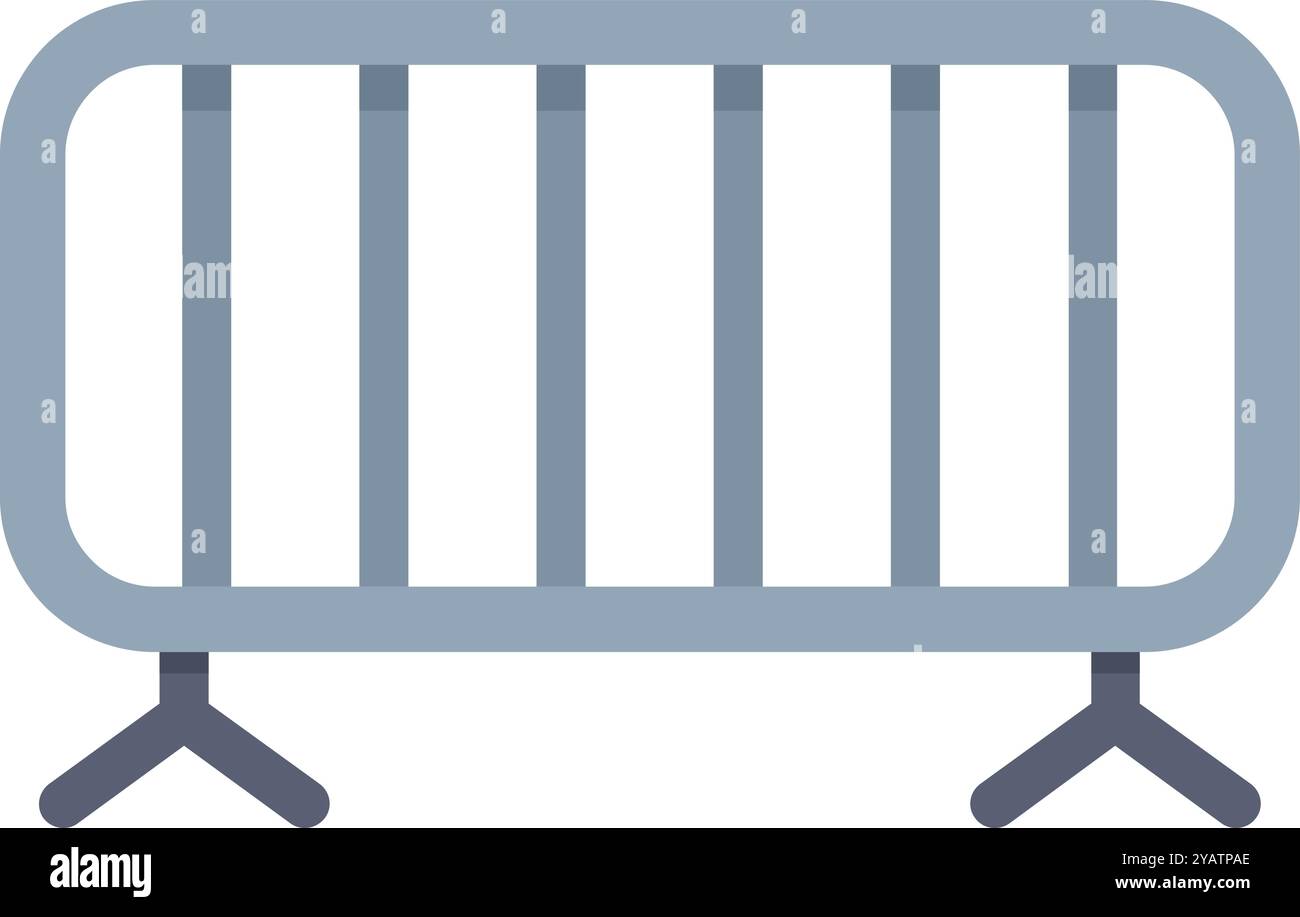 Simple icon of a metal crowd control barrier limiting access to a ...