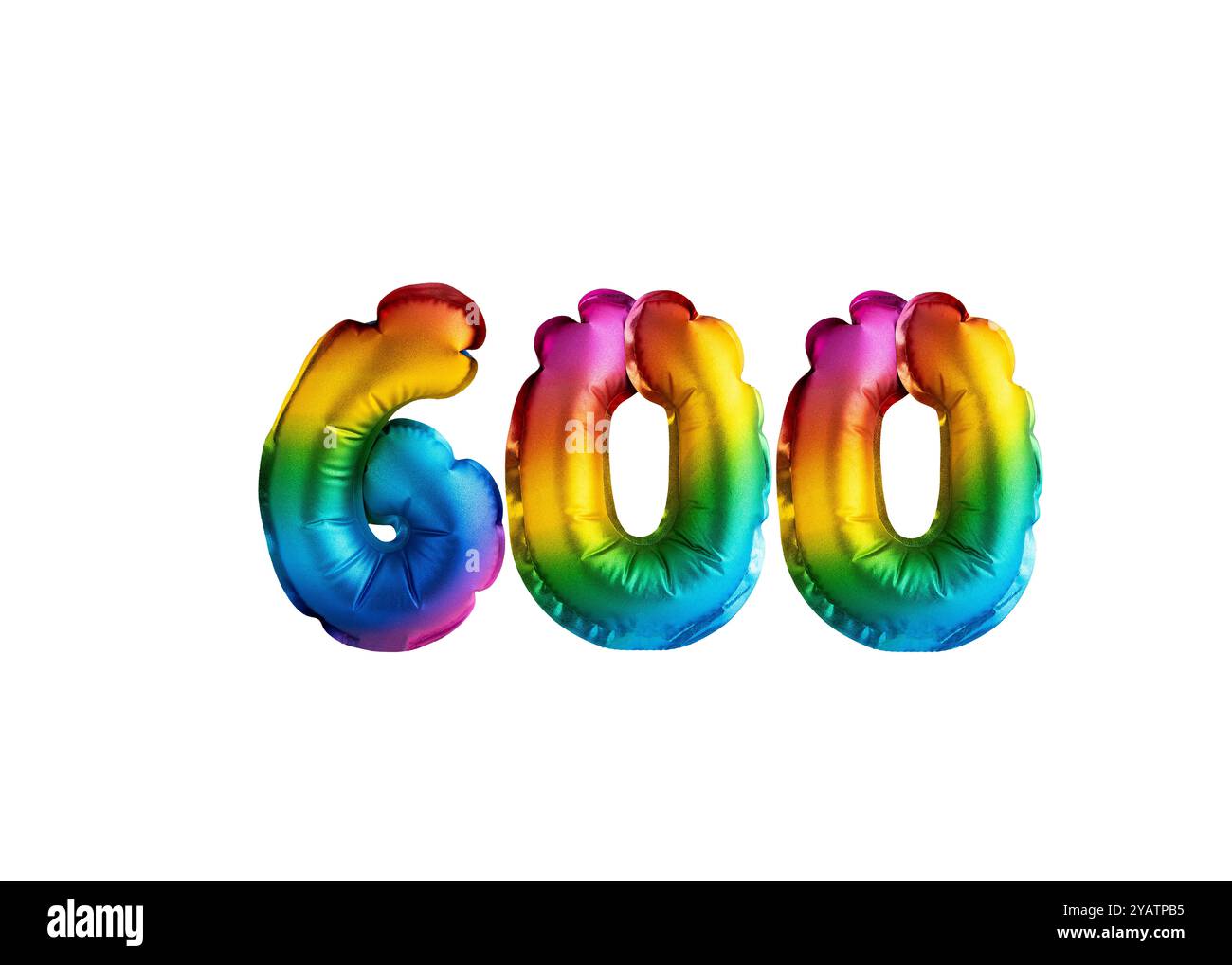 Multicolored balloon for number 600 celebration. Happy birthday on ...