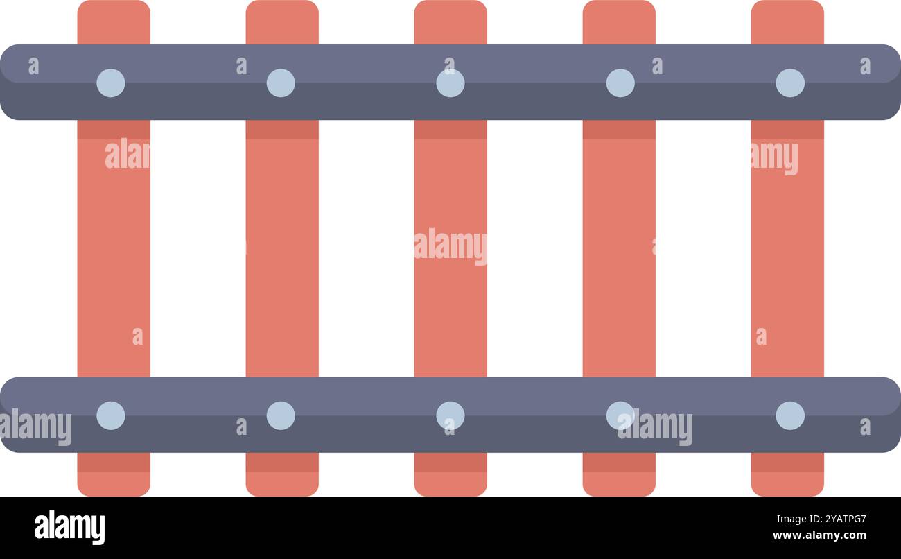 Simple wooden fence protecting property line with metal bars Stock ...