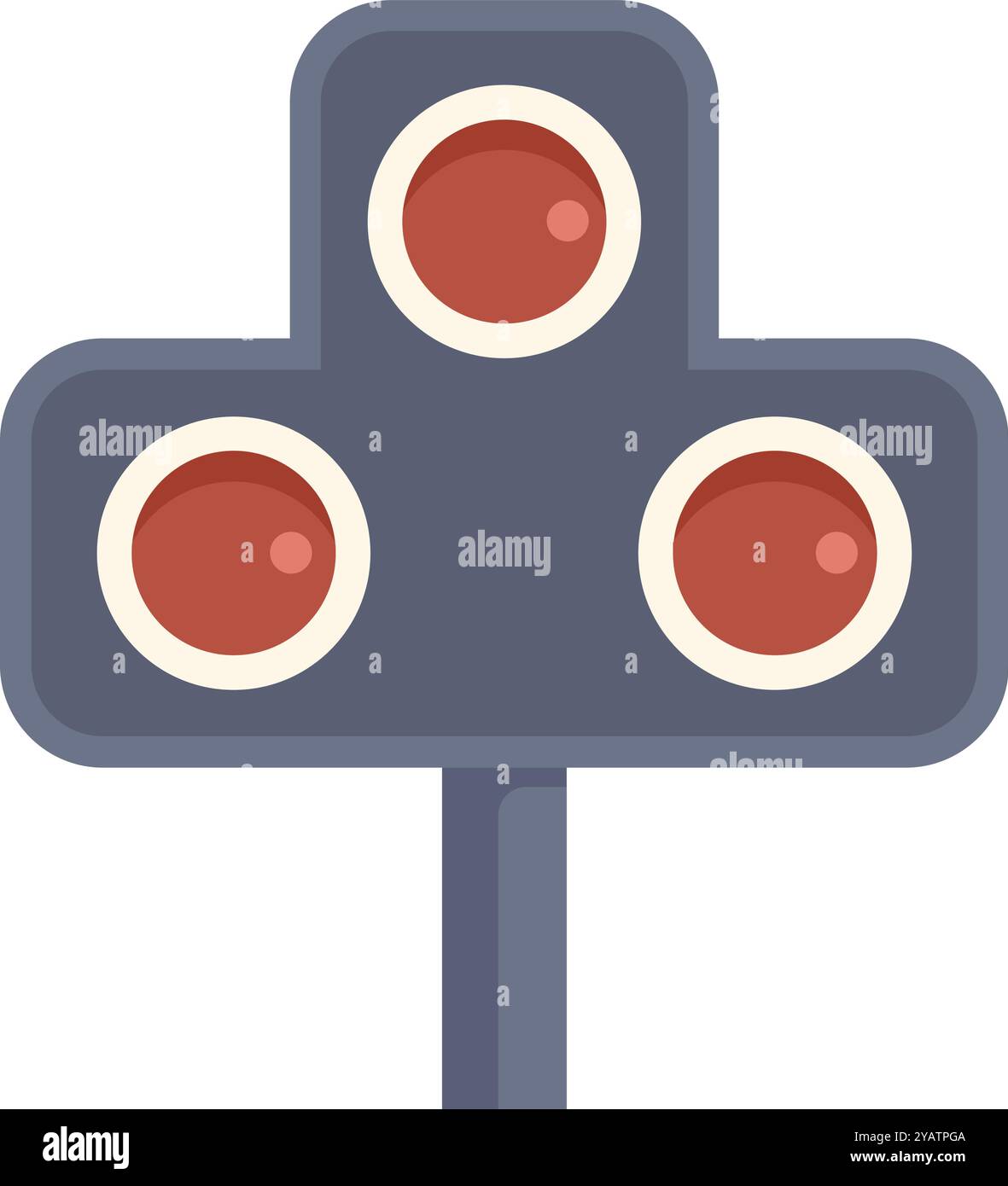 Illustration of a traffic light showing a stop signal, with three red ...